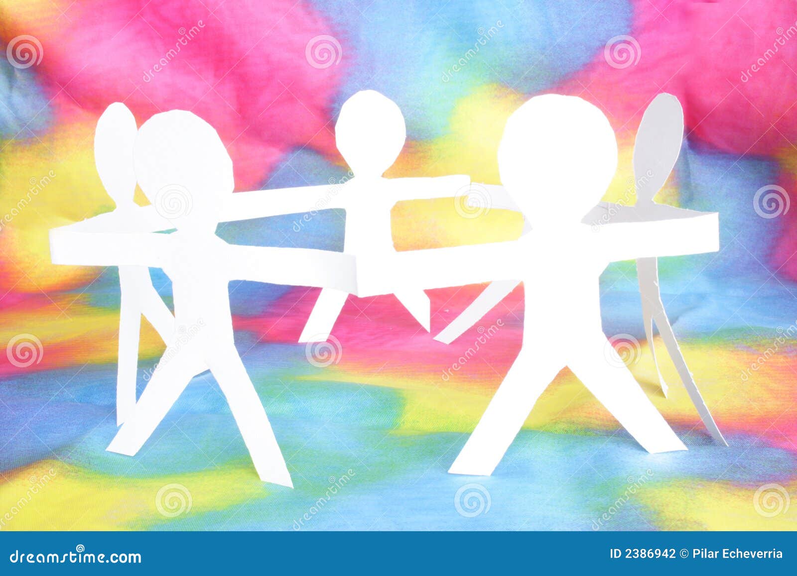 Human Chain with Colorful Back Stock Photo - Image of figure, working ...