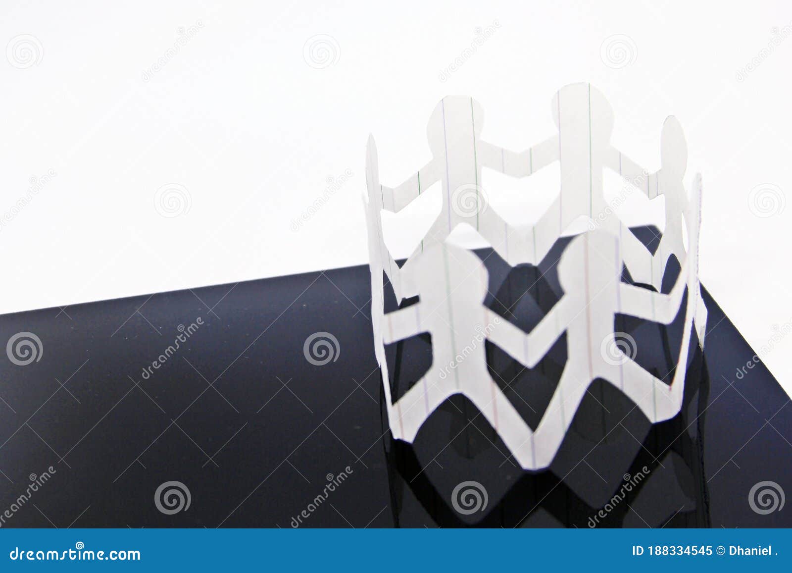 Human Chain Paper in Circle with Space for Text Stock Image - Image of ...