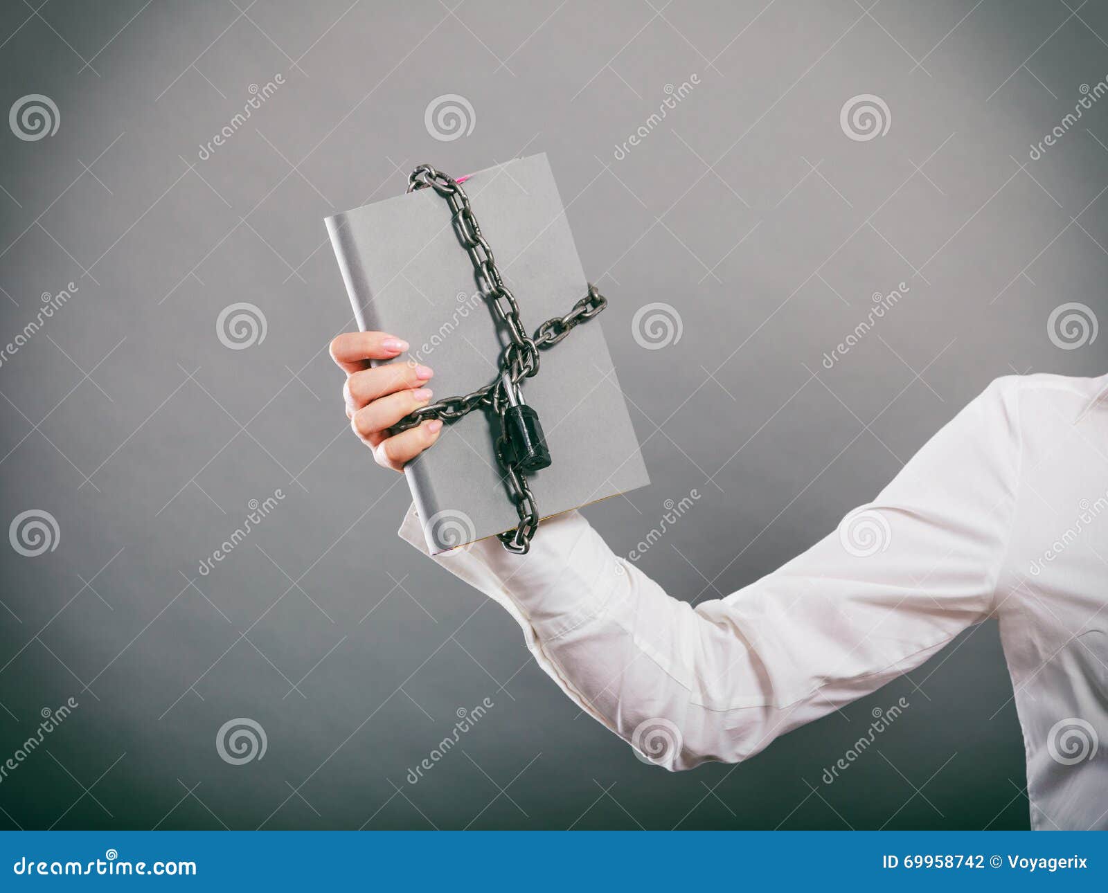 Human with Chained Document File. Stock Photo - Image of document ...