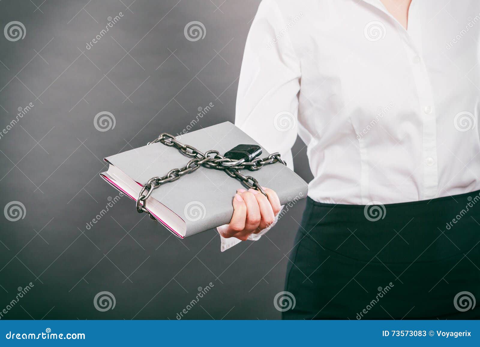 Human with Chained Document File. Stock Image - Image of chained ...