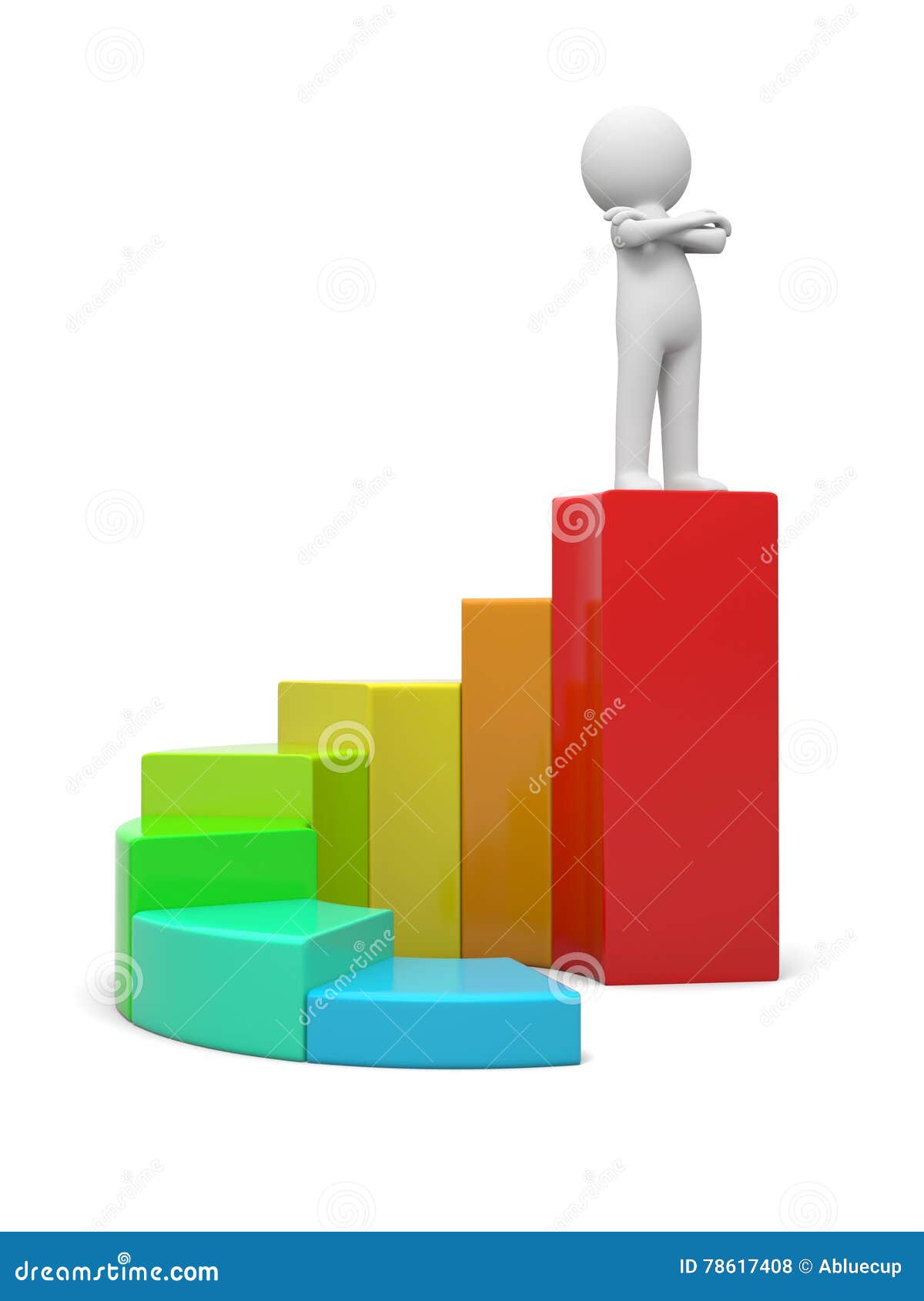 Human Character and Bar Chart Stock Illustration - Illustration of ...