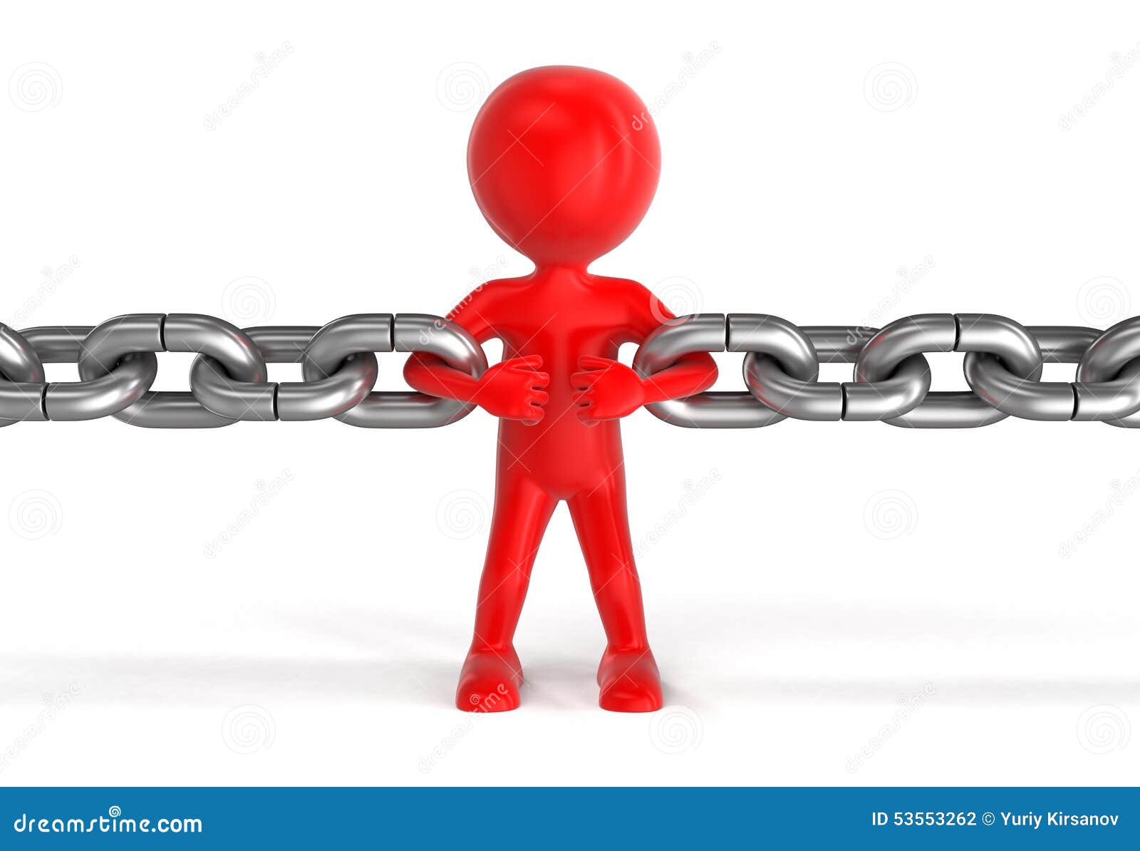 Human Character and Chain (clipping Path Included) Stock Illustration ...