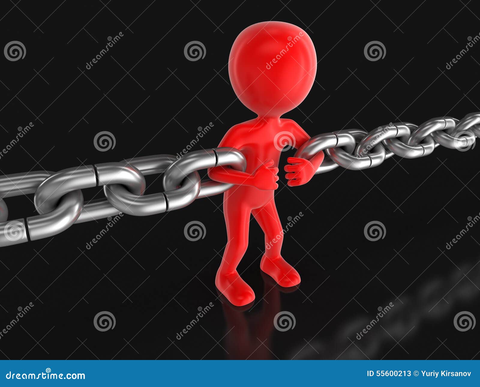 Human Character and Chain (clipping Path Included) Stock Illustration ...