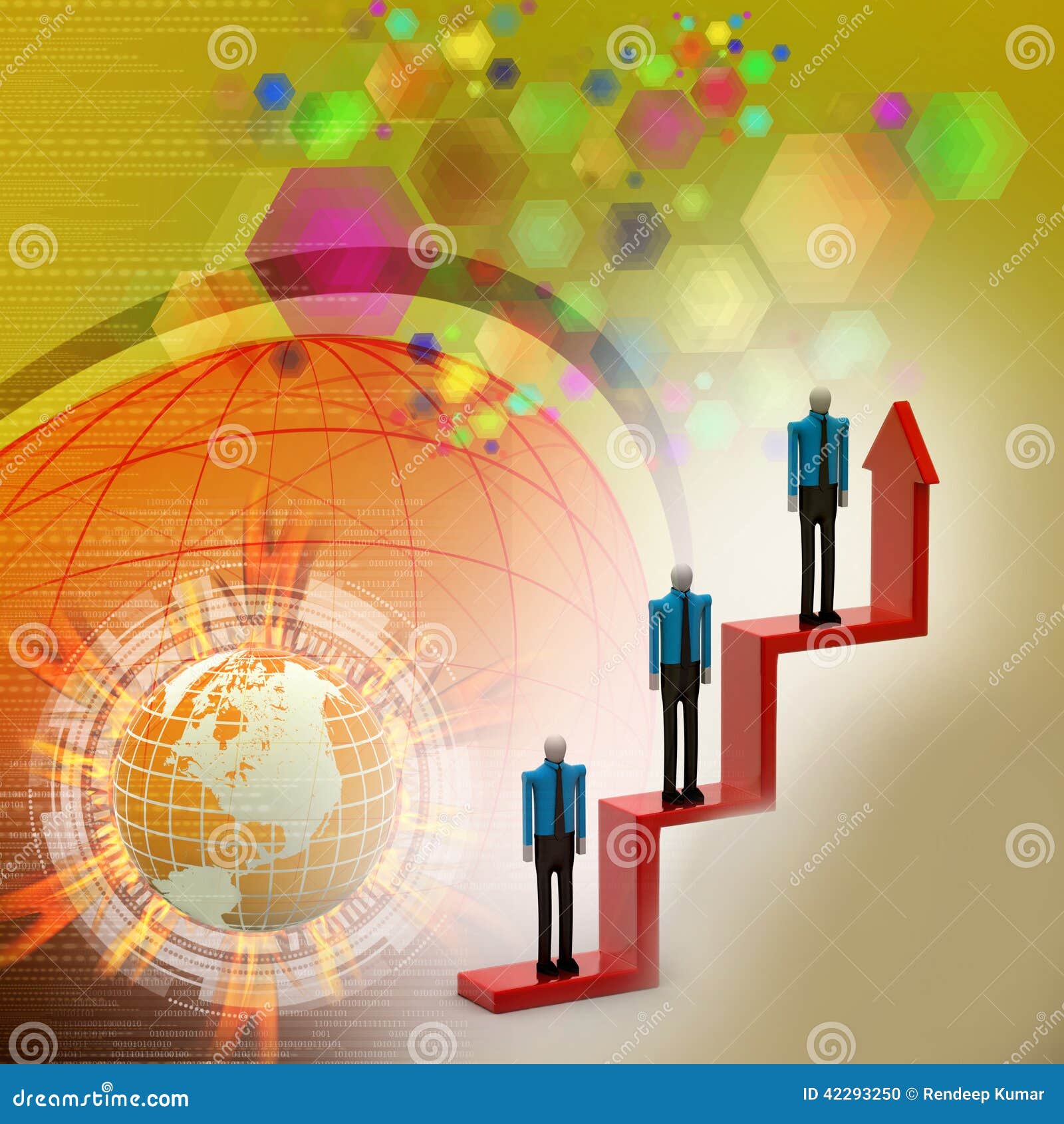 Human Character Going Up on Arrow Stock Illustration - Illustration of ...