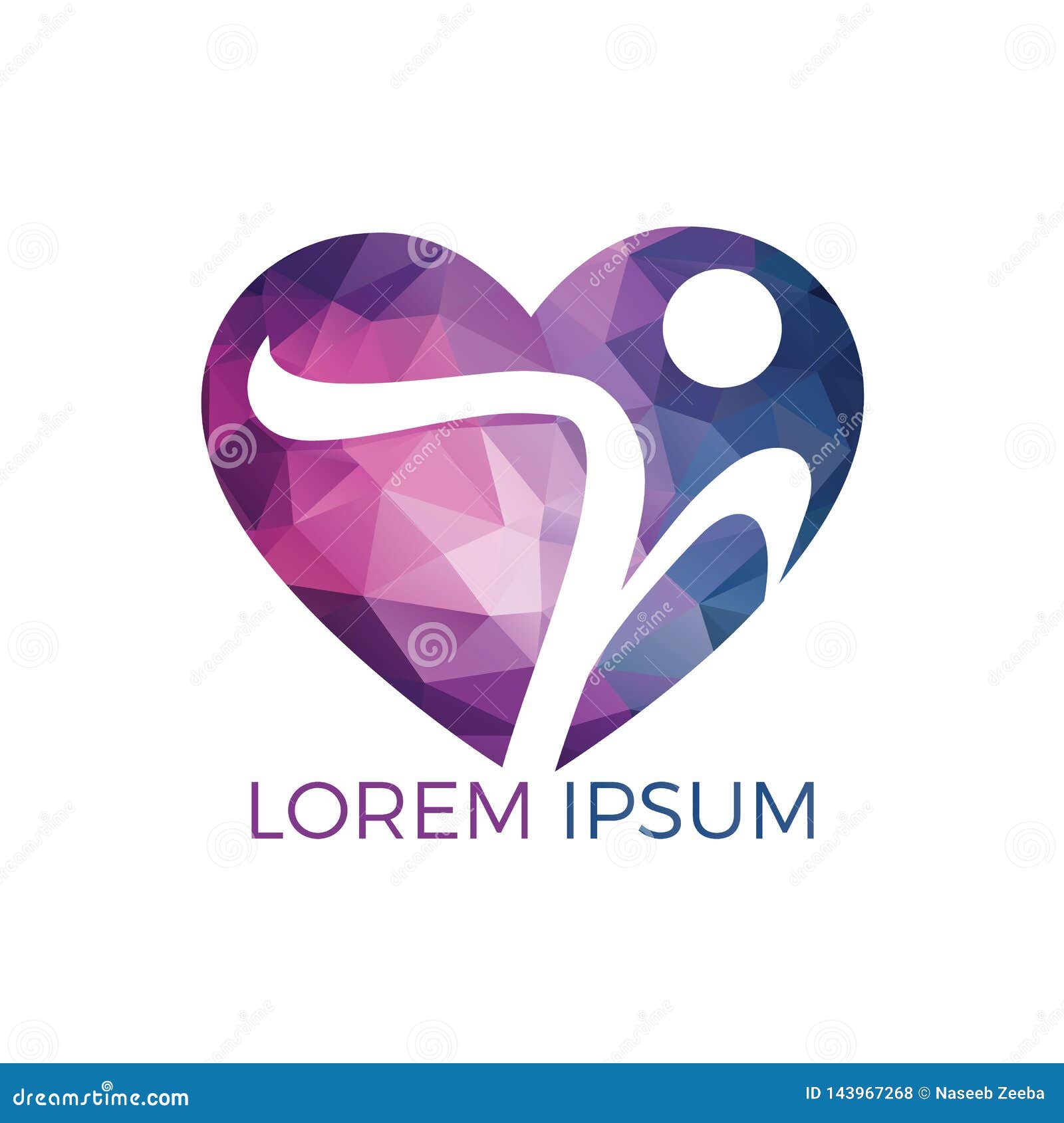 Creative Human Heart Vector Logo Design. Stock Vector - Illustration of ...