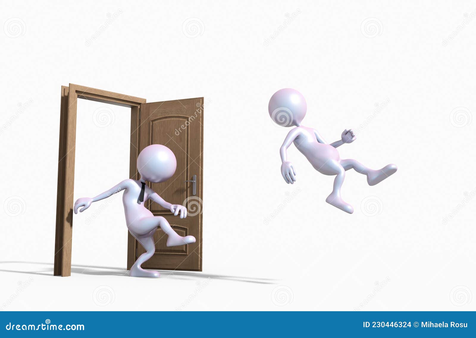 Human Character Kicking in the Behind the Opponent Stock Illustration ...