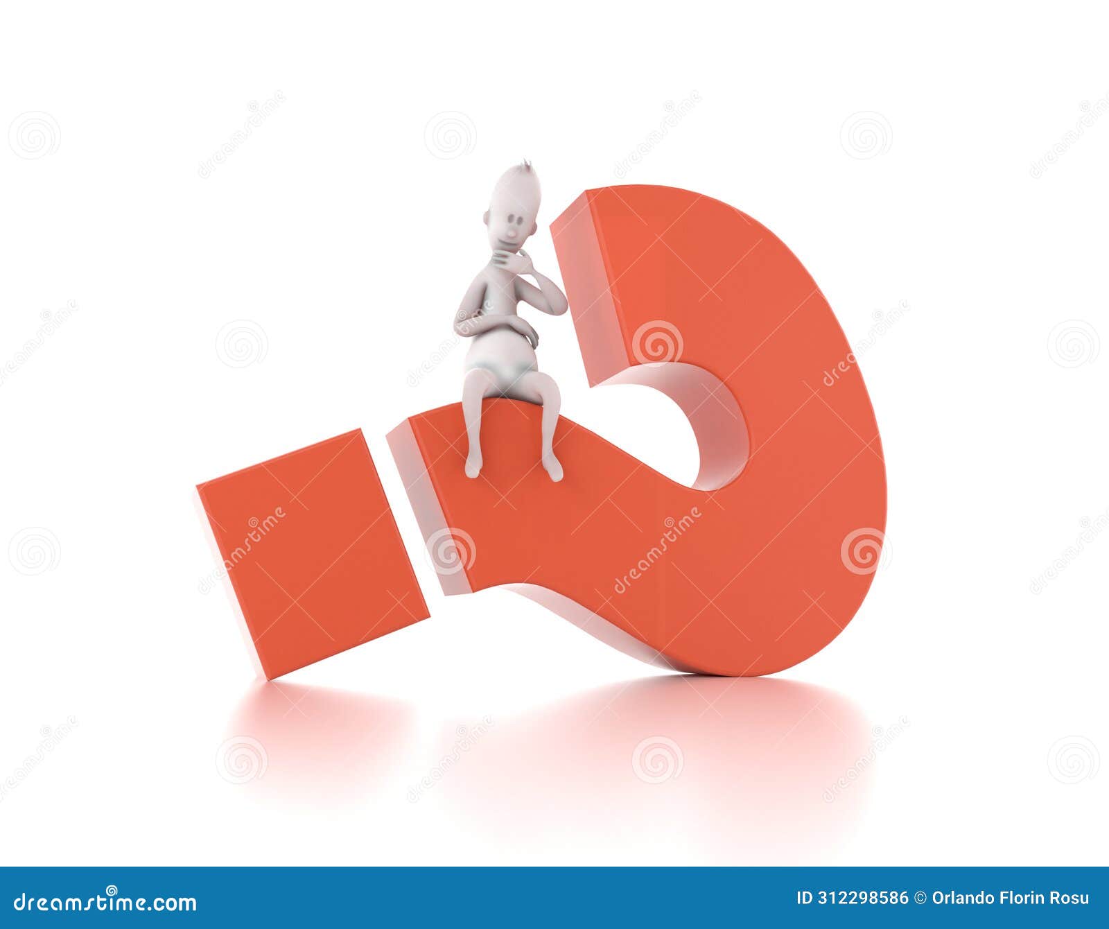 Human Character and a Red Question Mark Stock Illustration ...