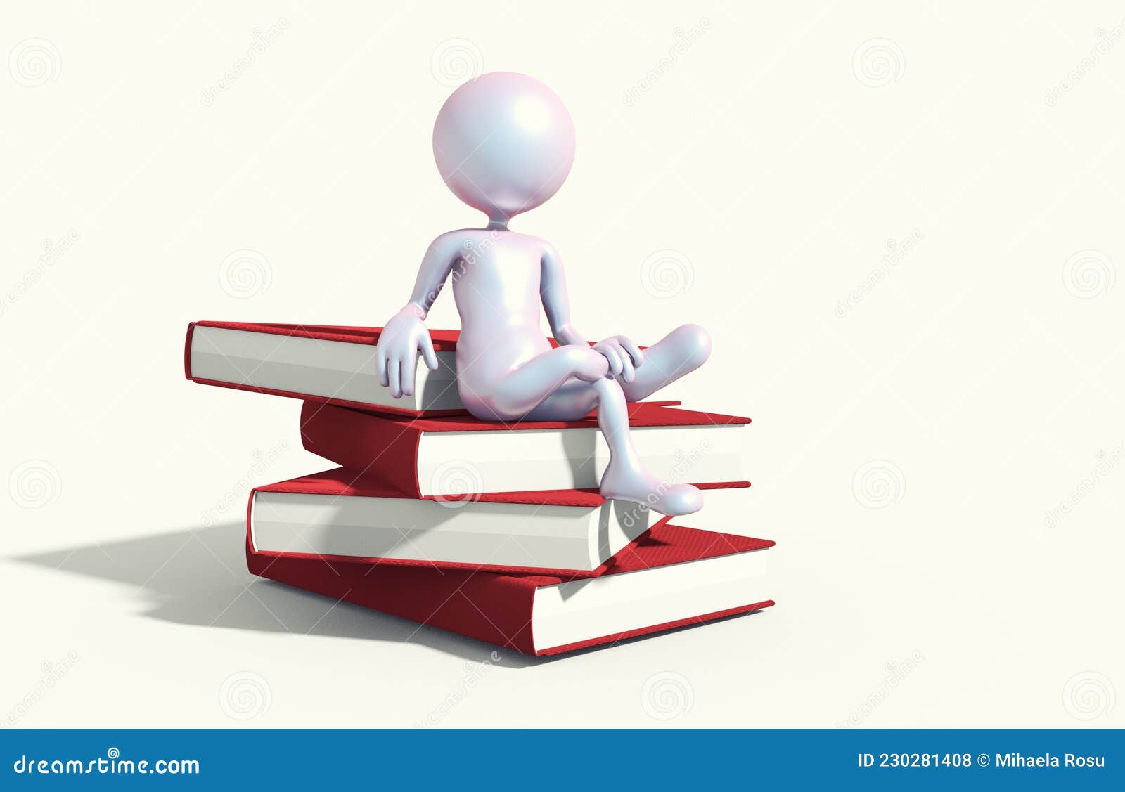 Human Character Sits On A Stack Of Books Royalty-Free Stock Image ...