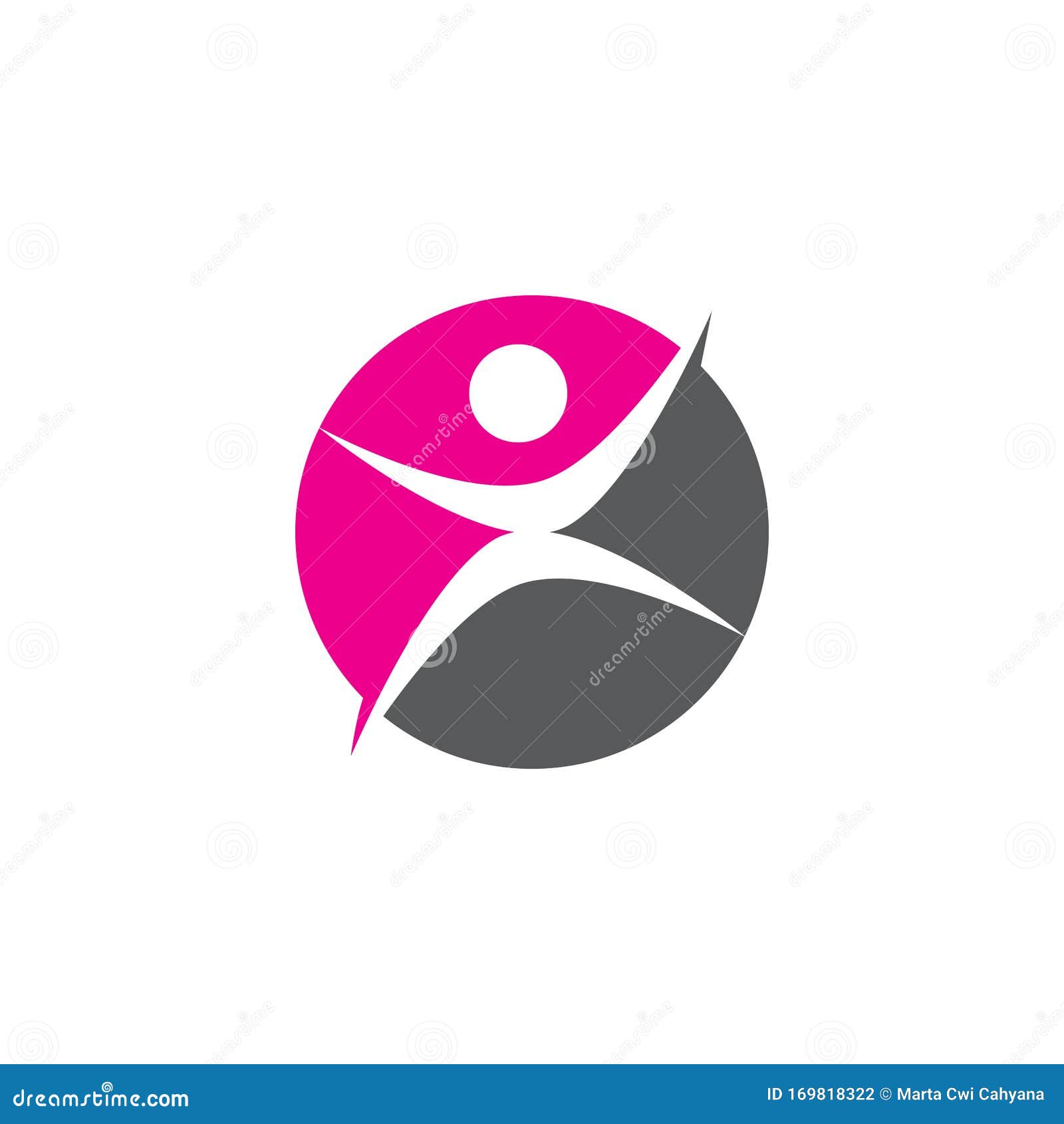 Human Character Solid Circle Logo Symbol Stock Vector - Illustration of ...