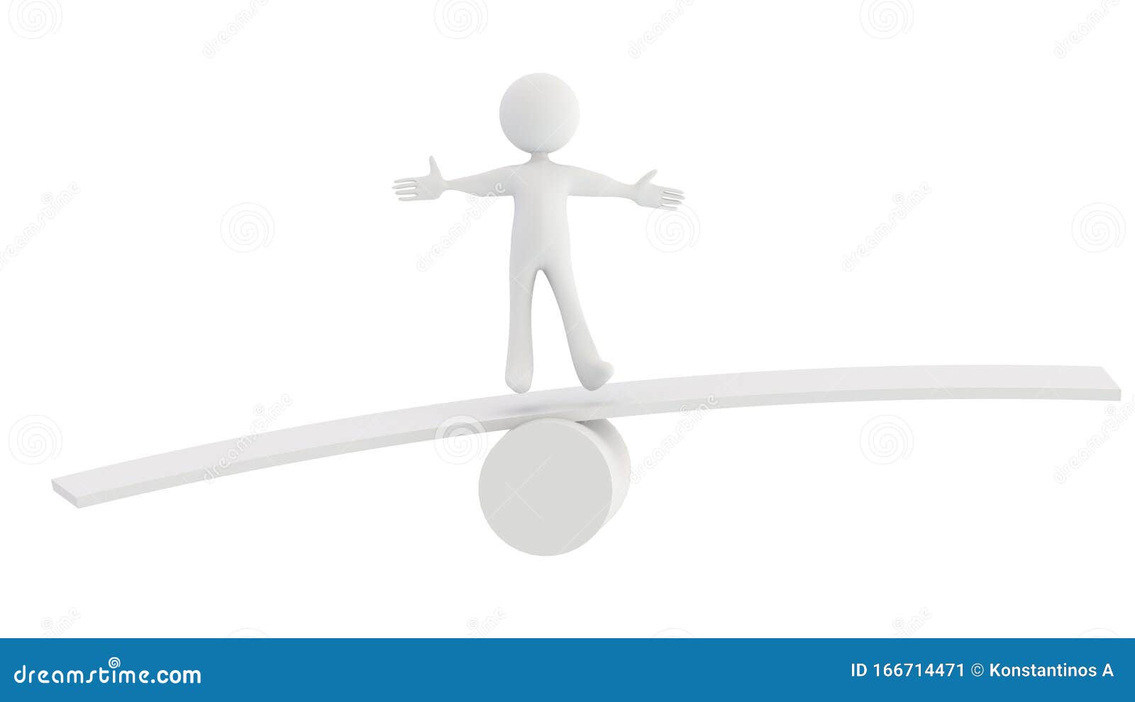 Human Character White Balance Empty Space for Your Text - 3d Rendering ...