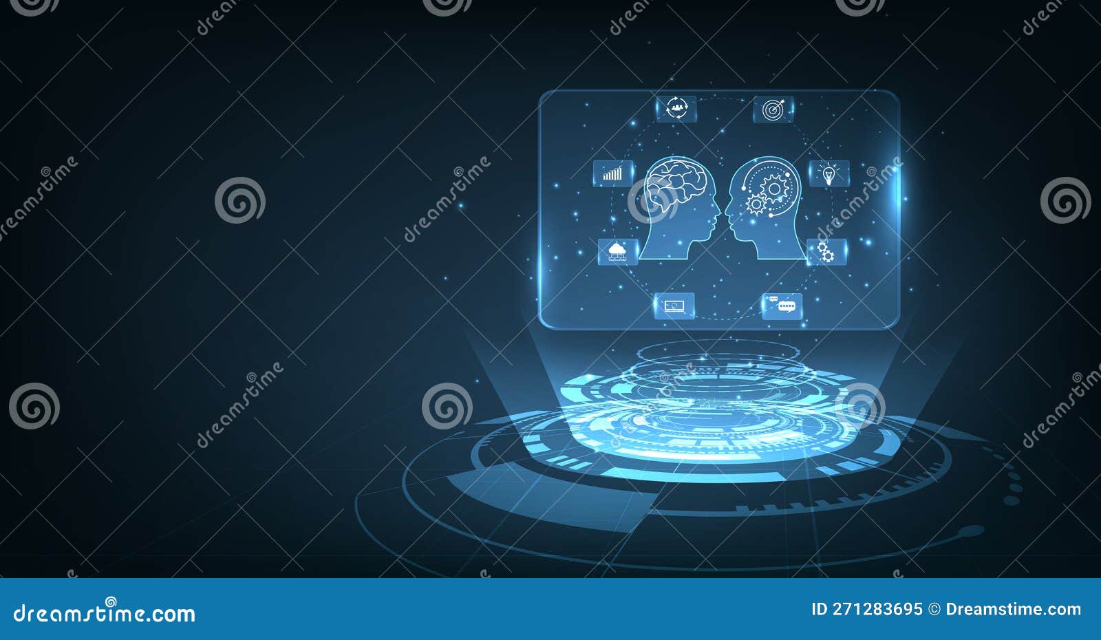 Human And Chat Messages Icon Form Lines, Triangles And Particle Style ...