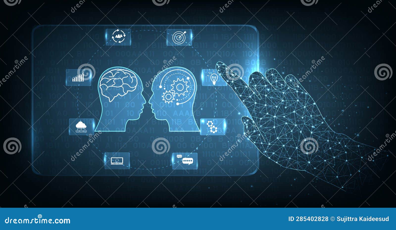 Human Chat with AI or Artificial Intelligence Stock Vector ...