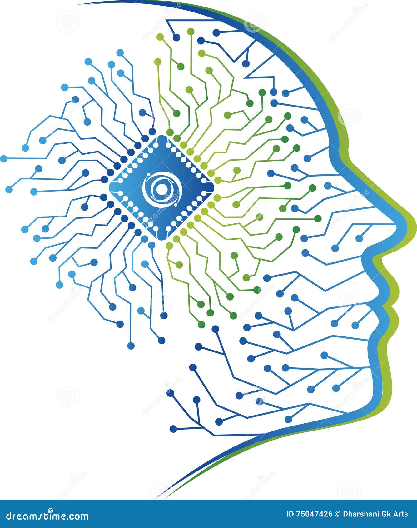 Human circuit logo design stock vector. Illustration of concept - 75047426