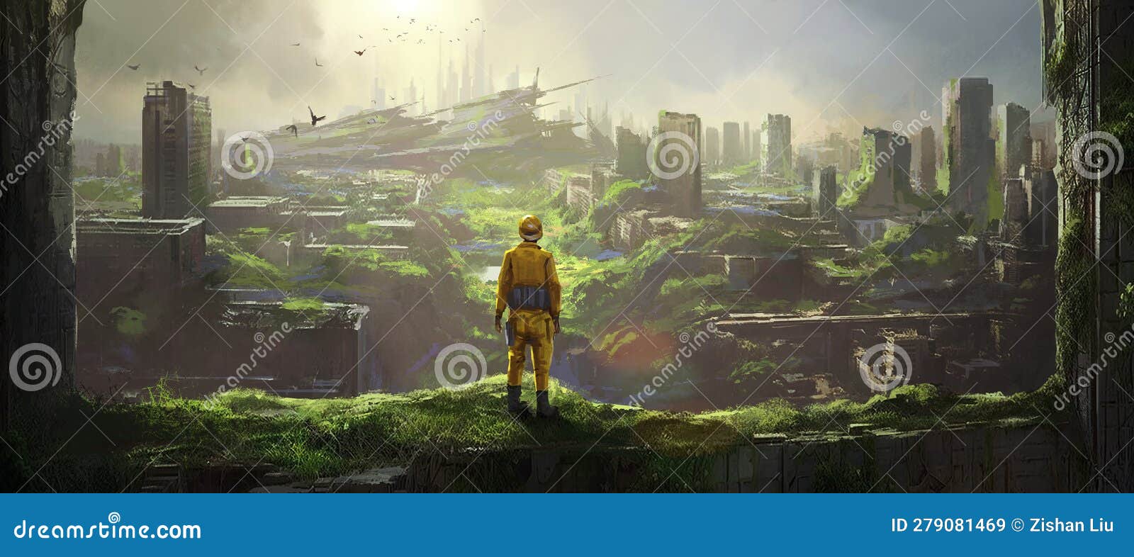 Human Civilization Lost for Many Years, 3D Illustration Stock ...