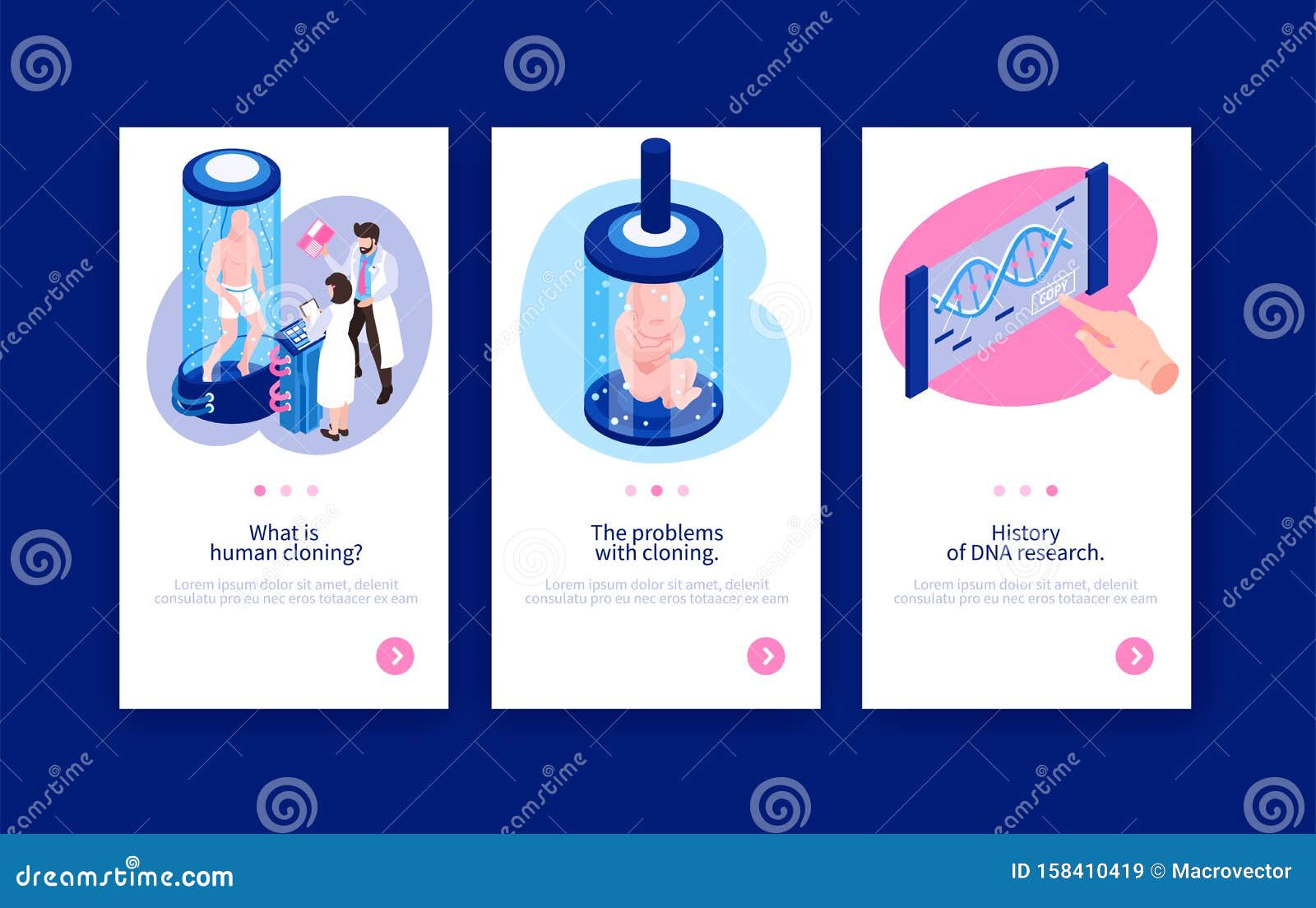 Human Cloning Vertical Banners Cartoon Vector | CartoonDealer.com ...
