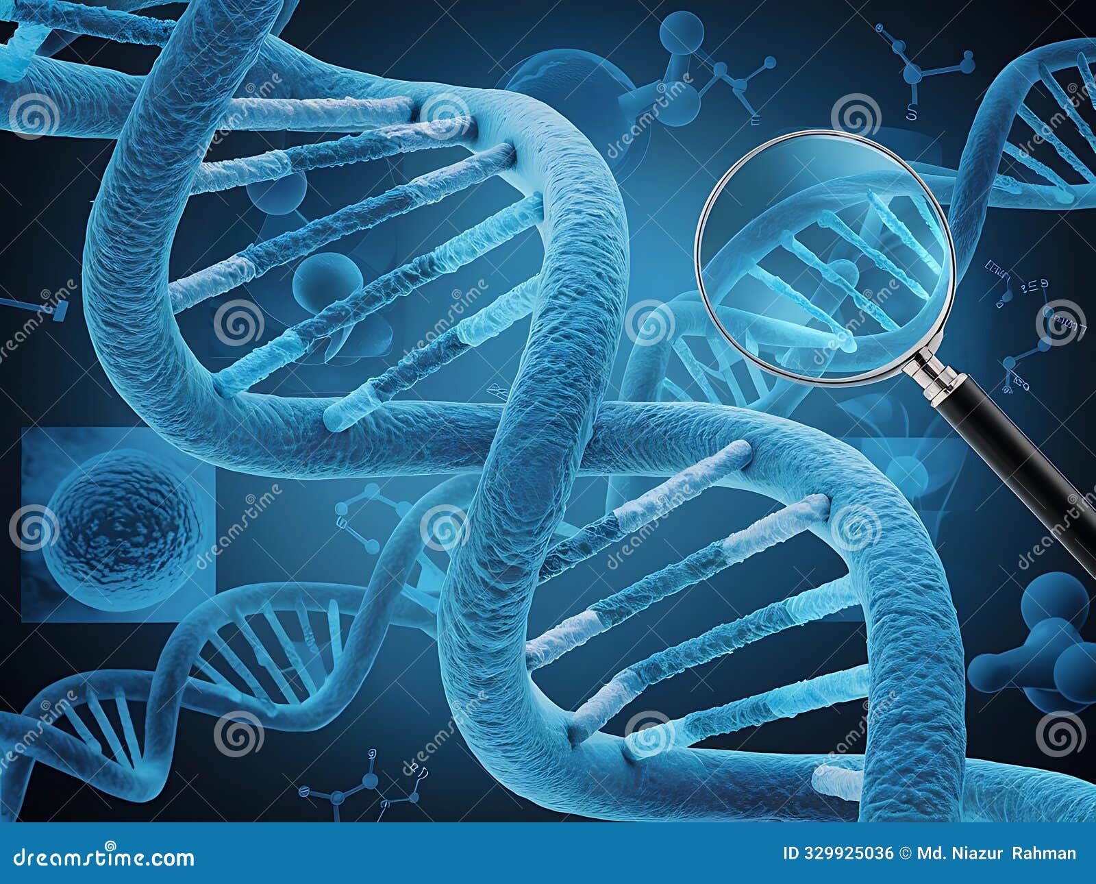 Human Close-up of DNA Double Helix Structure Stock Illustration ...