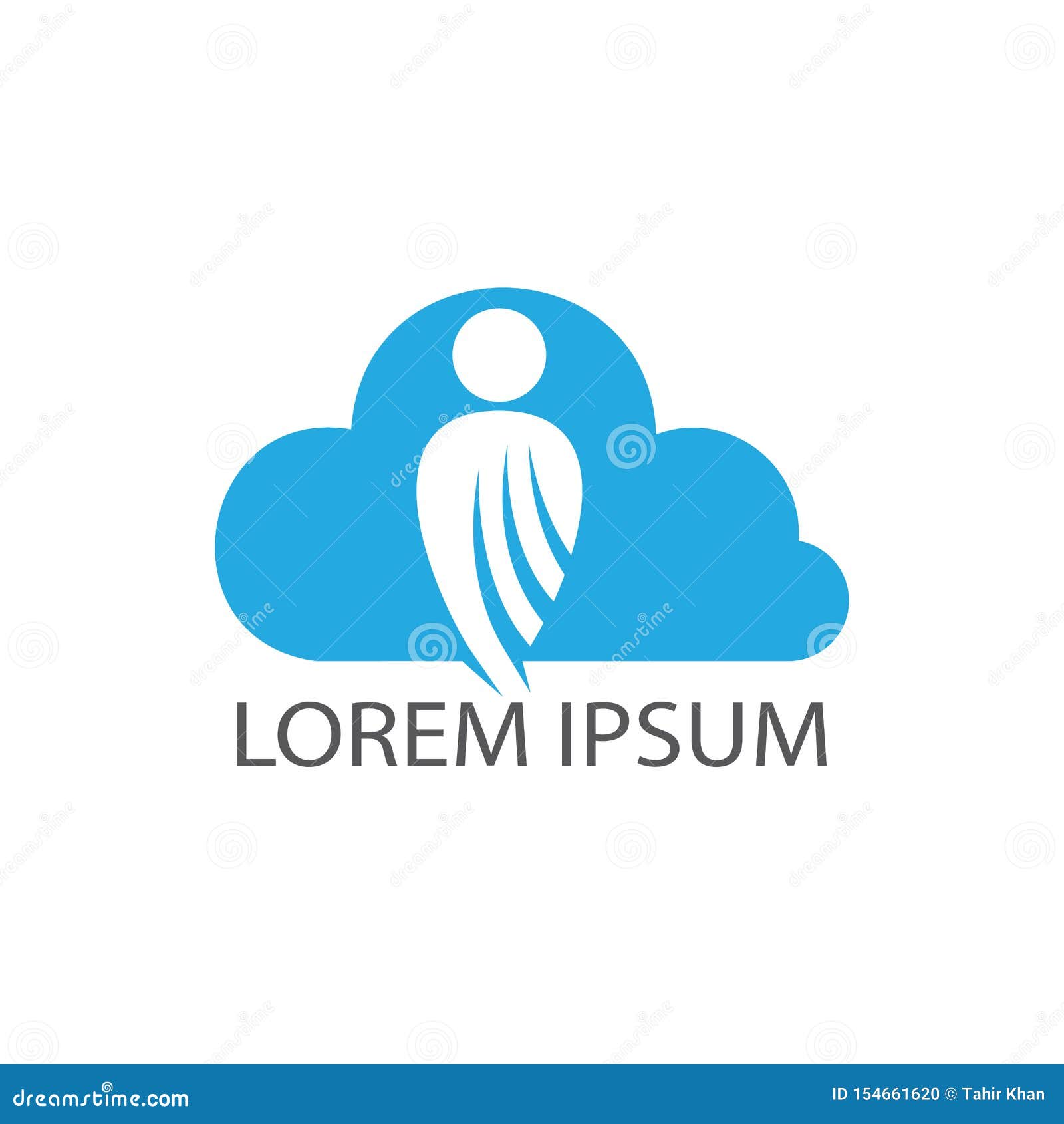 Human cloud logo design. stock vector. Illustration of happy - 154661620