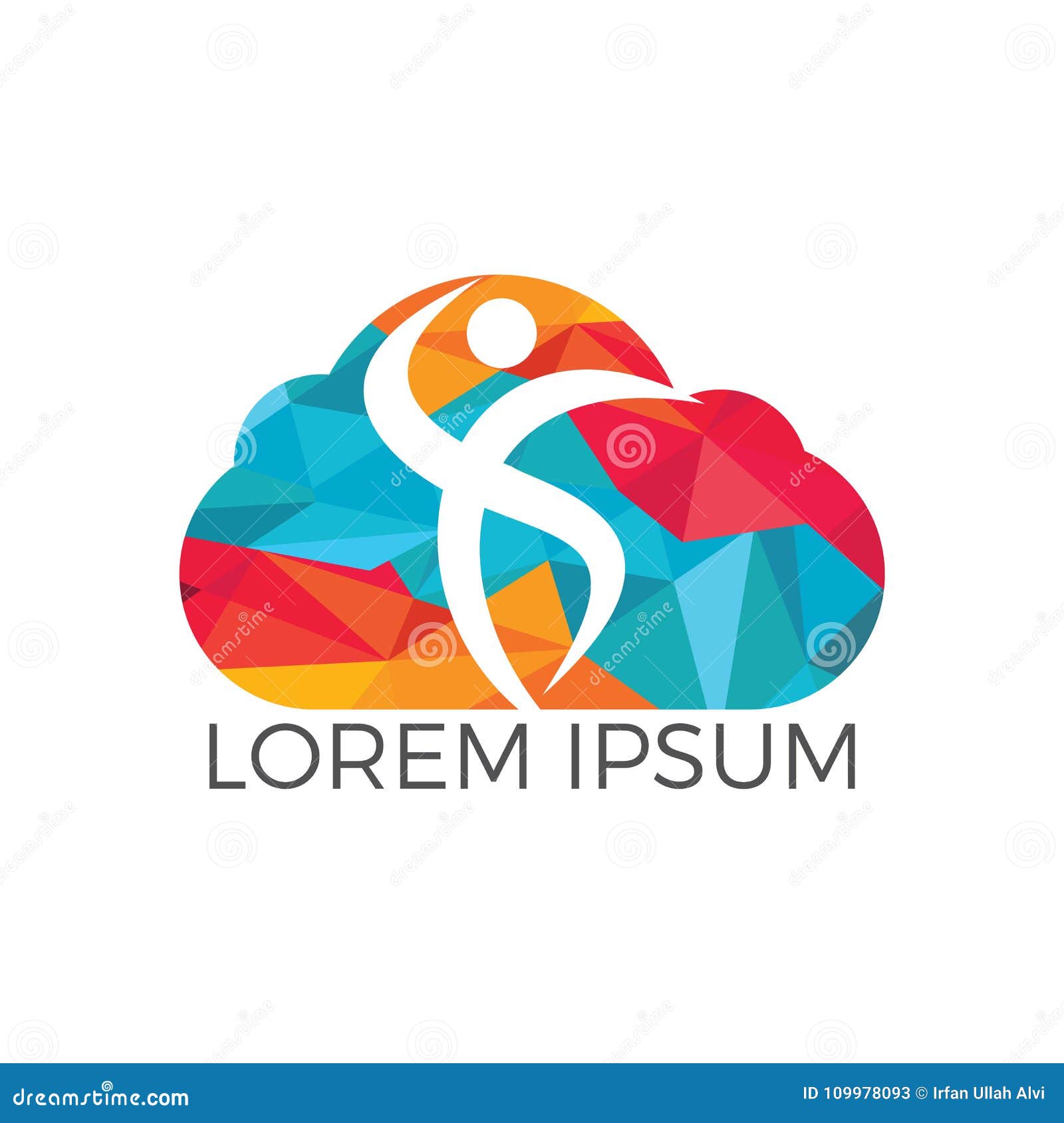 Human Cloud Logo Design. stock illustration. Illustration of icon ...