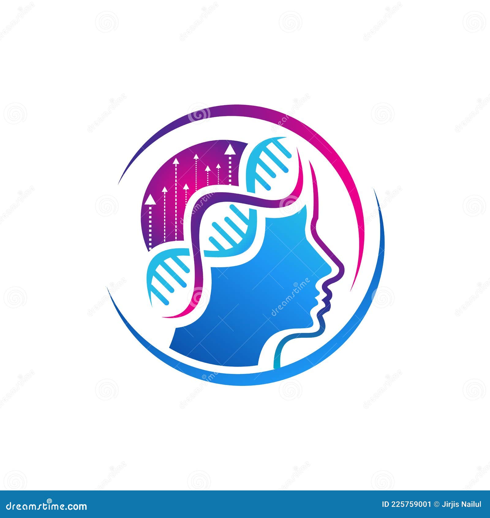 Human Cognition Brain and DNA Logo Design Stock Vector - Illustration ...