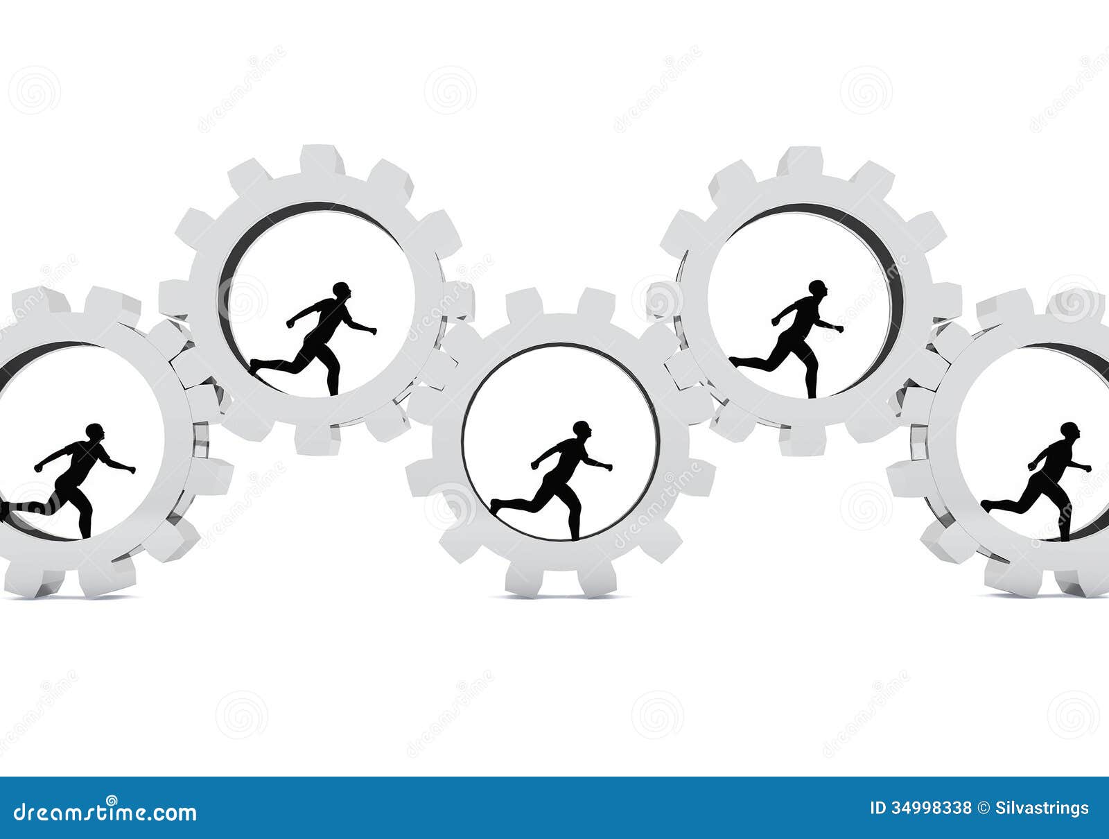 Human cogs stock illustration. Illustration of silhouette - 34998338