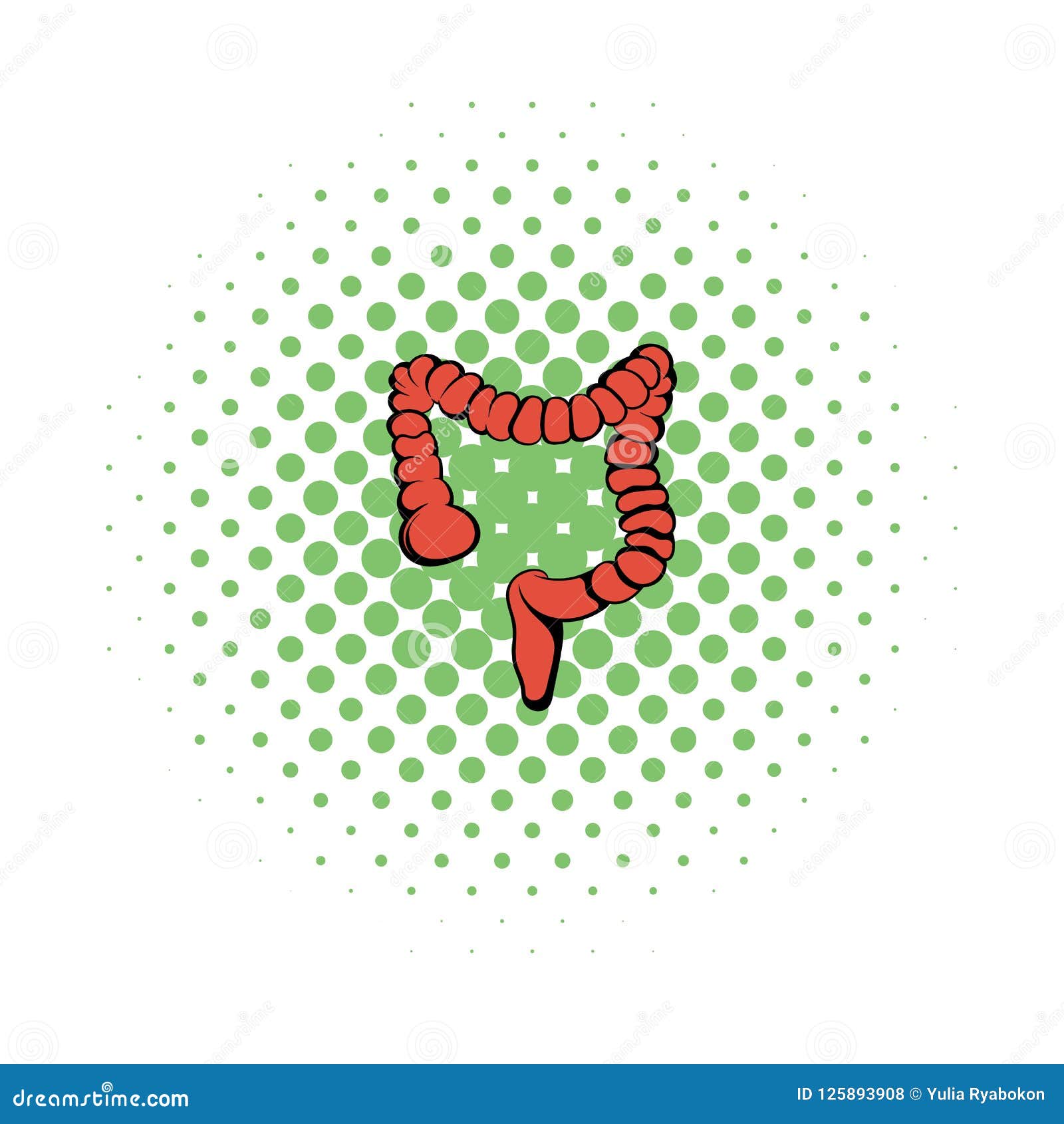 Human Colon Icon, Comics Style Stock Illustration - Illustration of ...