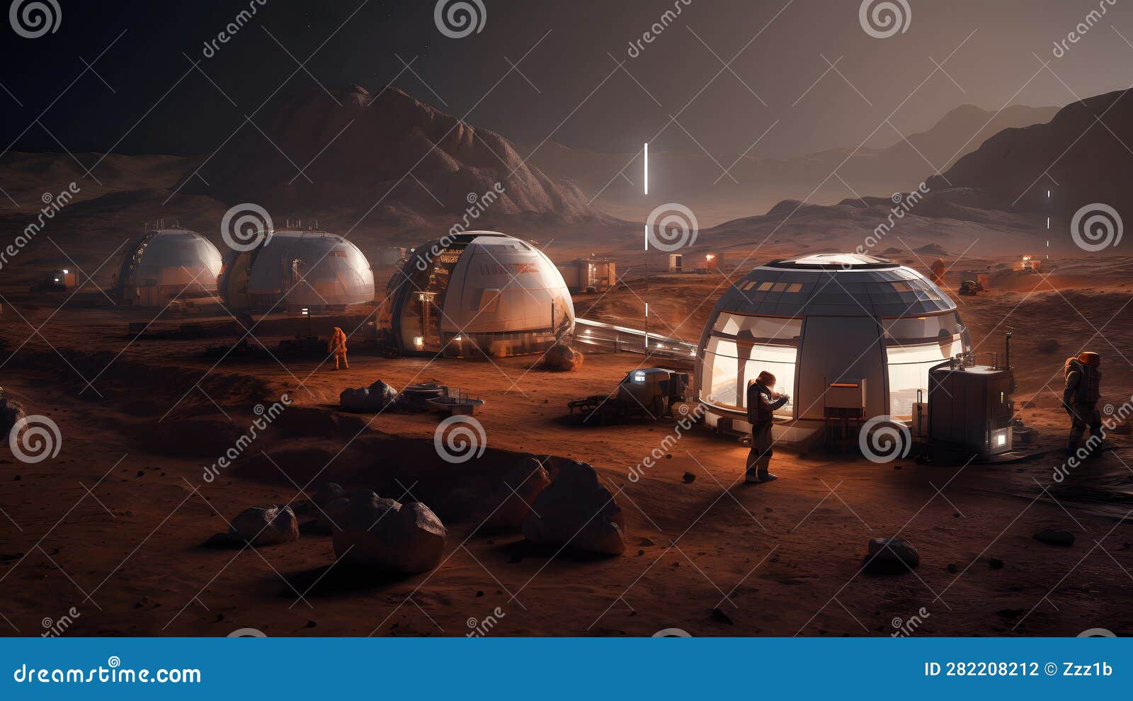 First Human Colony on Mars, Neural Network Generated Image Stock ...