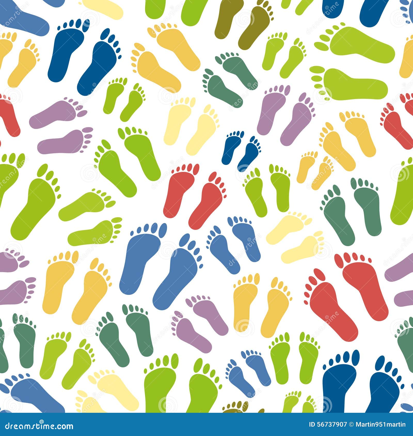 Human Colorful Footprints Simple Seamless Pattern Eps10 Stock Vector ...