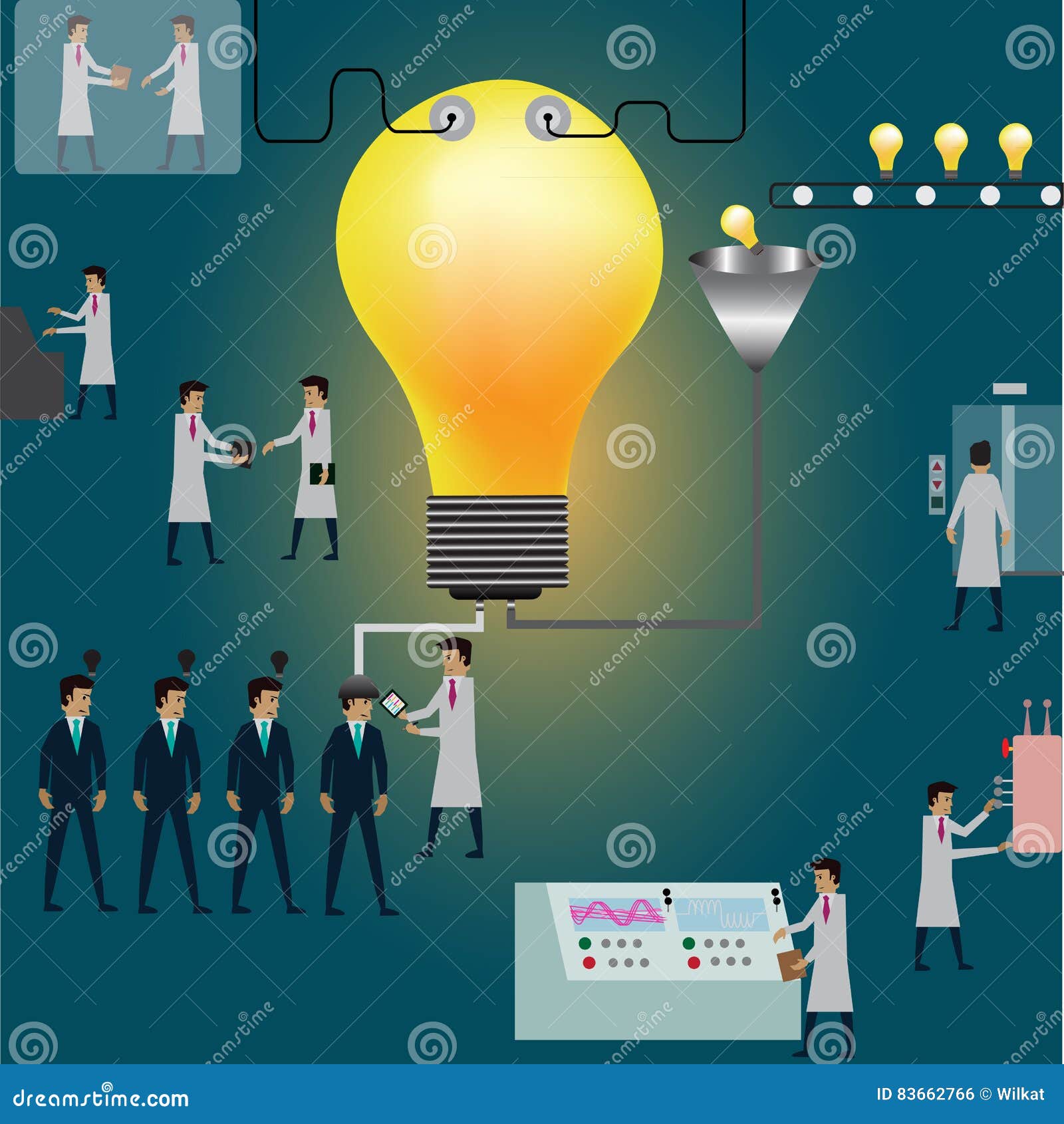 Human Come for Change Idea in Lab. Stock Vector - Illustration of ...