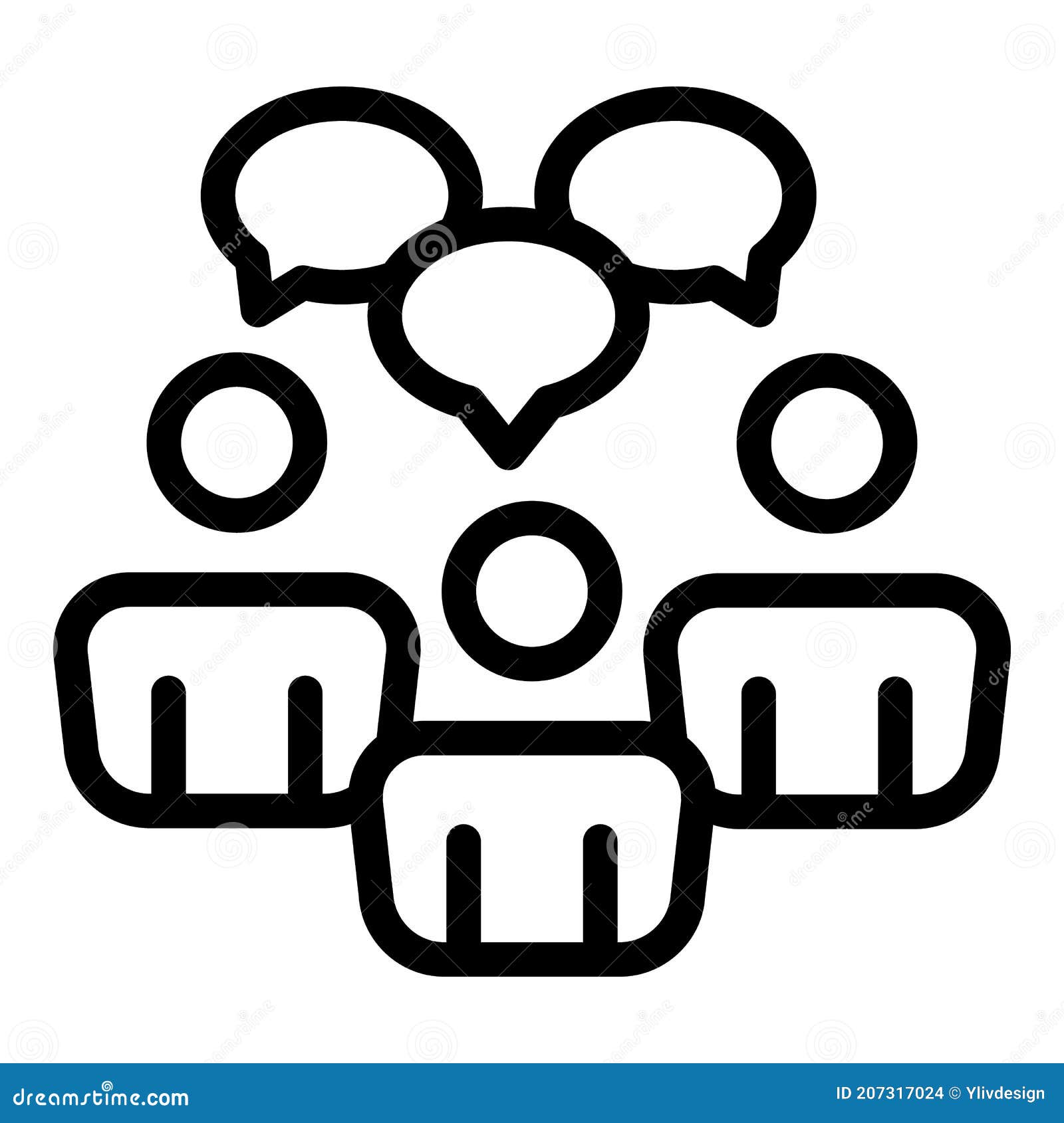 Human Communication Icon, Outline Style Stock Illustration ...