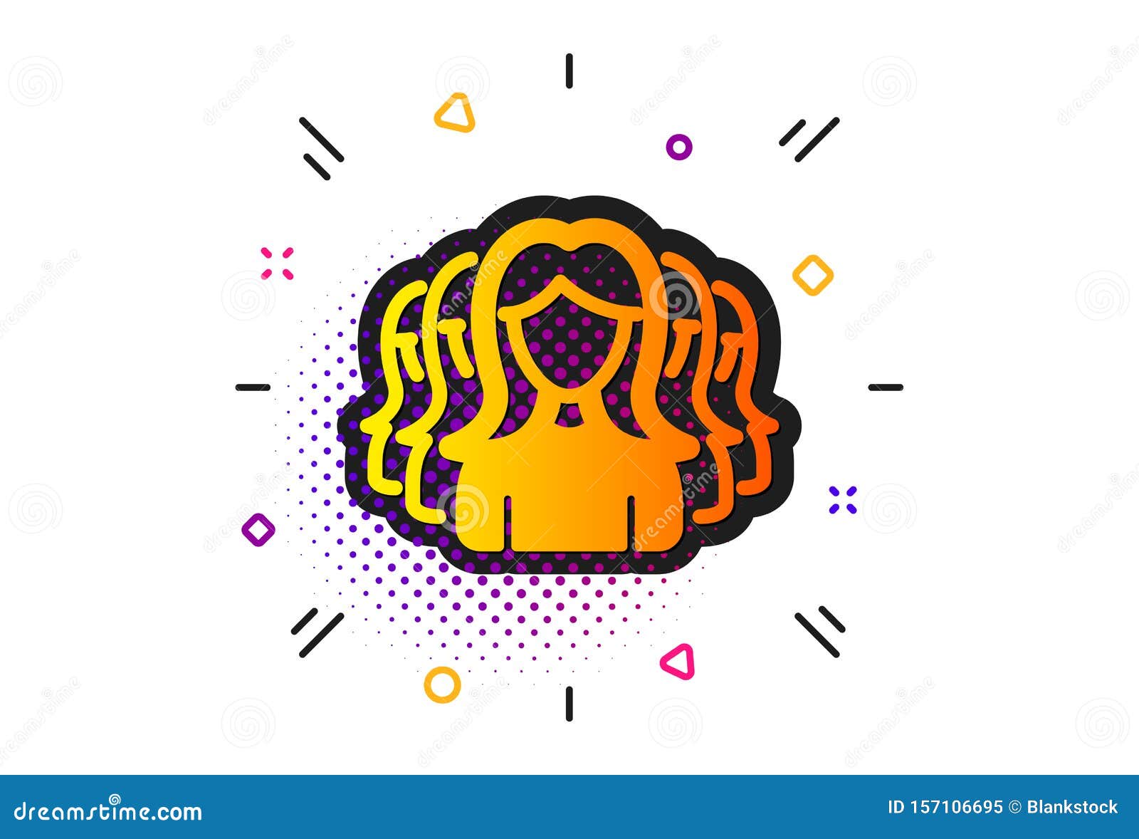 Group of Women Icon. Teamwork Sign. Vector Stock Vector - Illustration ...