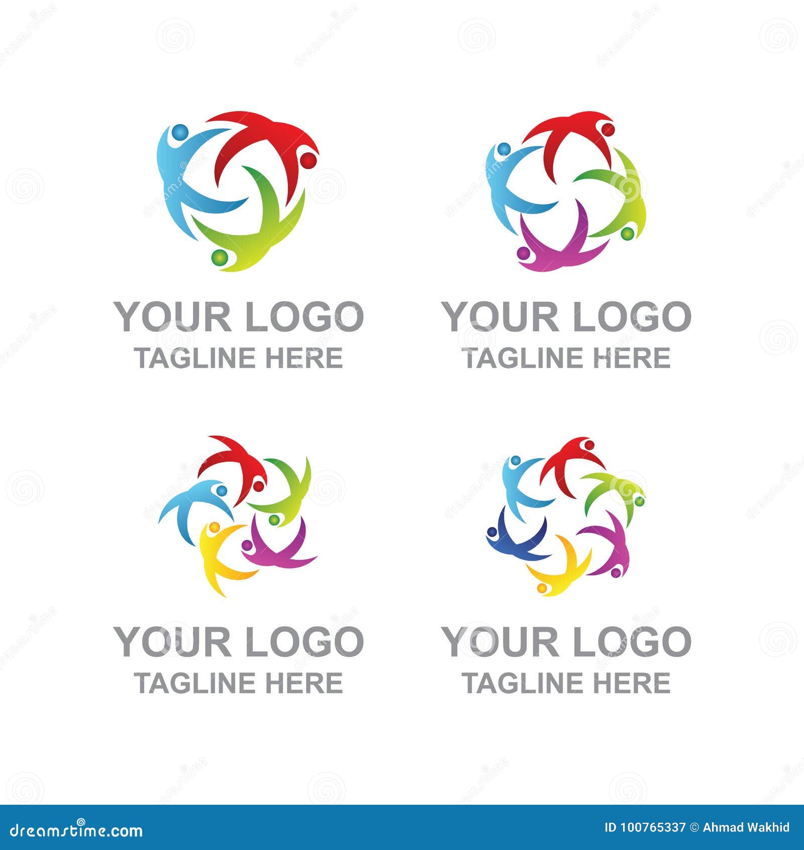 Human Community Logo Illustration Set Stock Vector - Illustration of ...