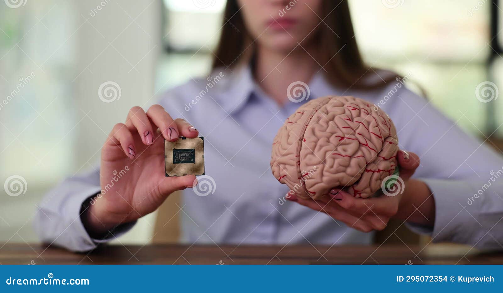 Human Computer Chip in a Model of Human Brain Stock Footage - Video of ...