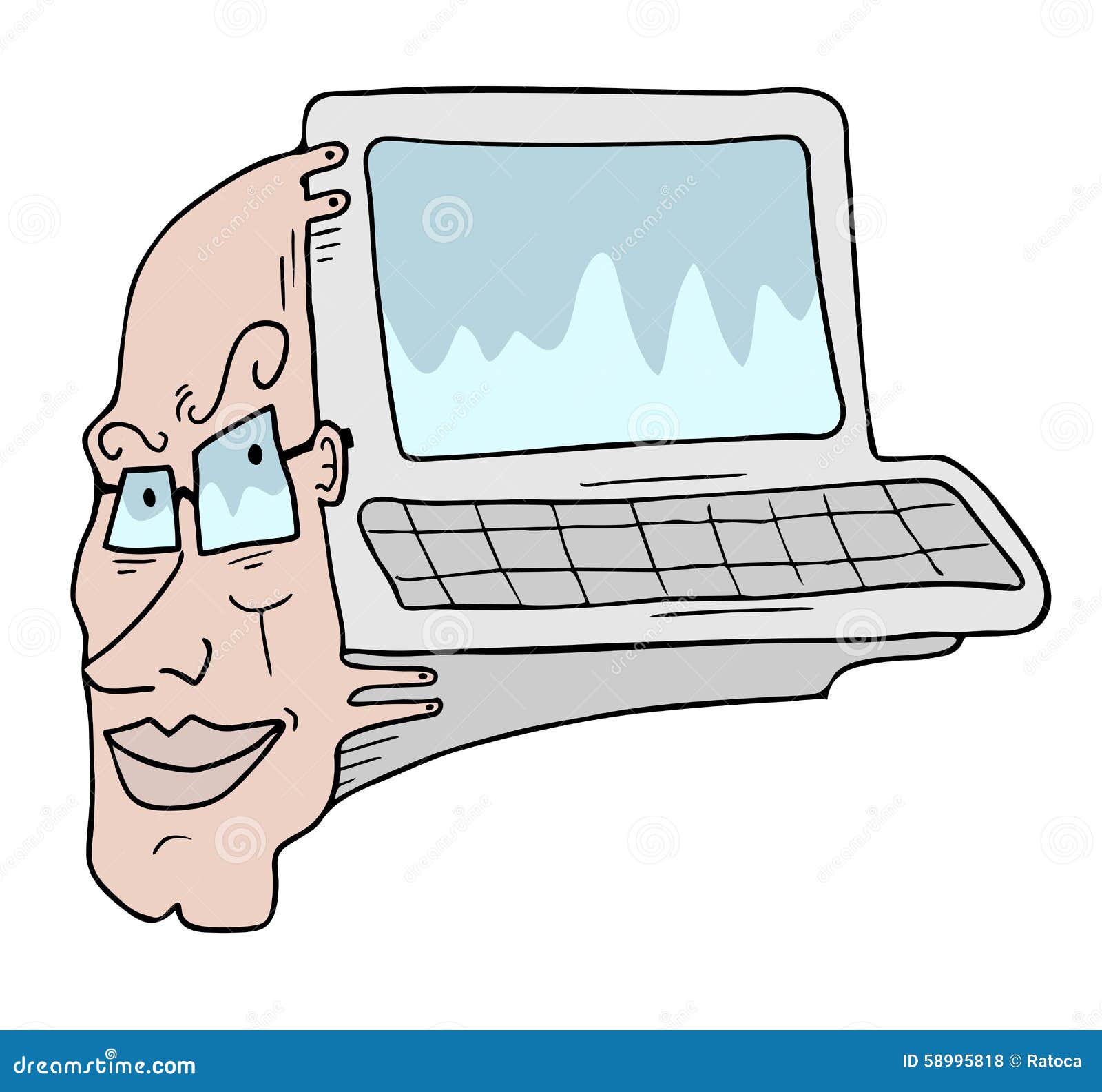 Human computer stock vector. Illustration of technology - 58995818