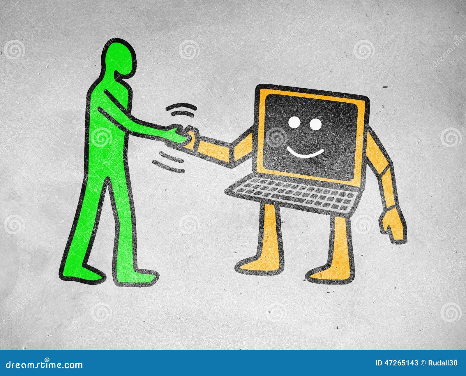 Human and Computer stock illustration. Illustration of comical - 47265143