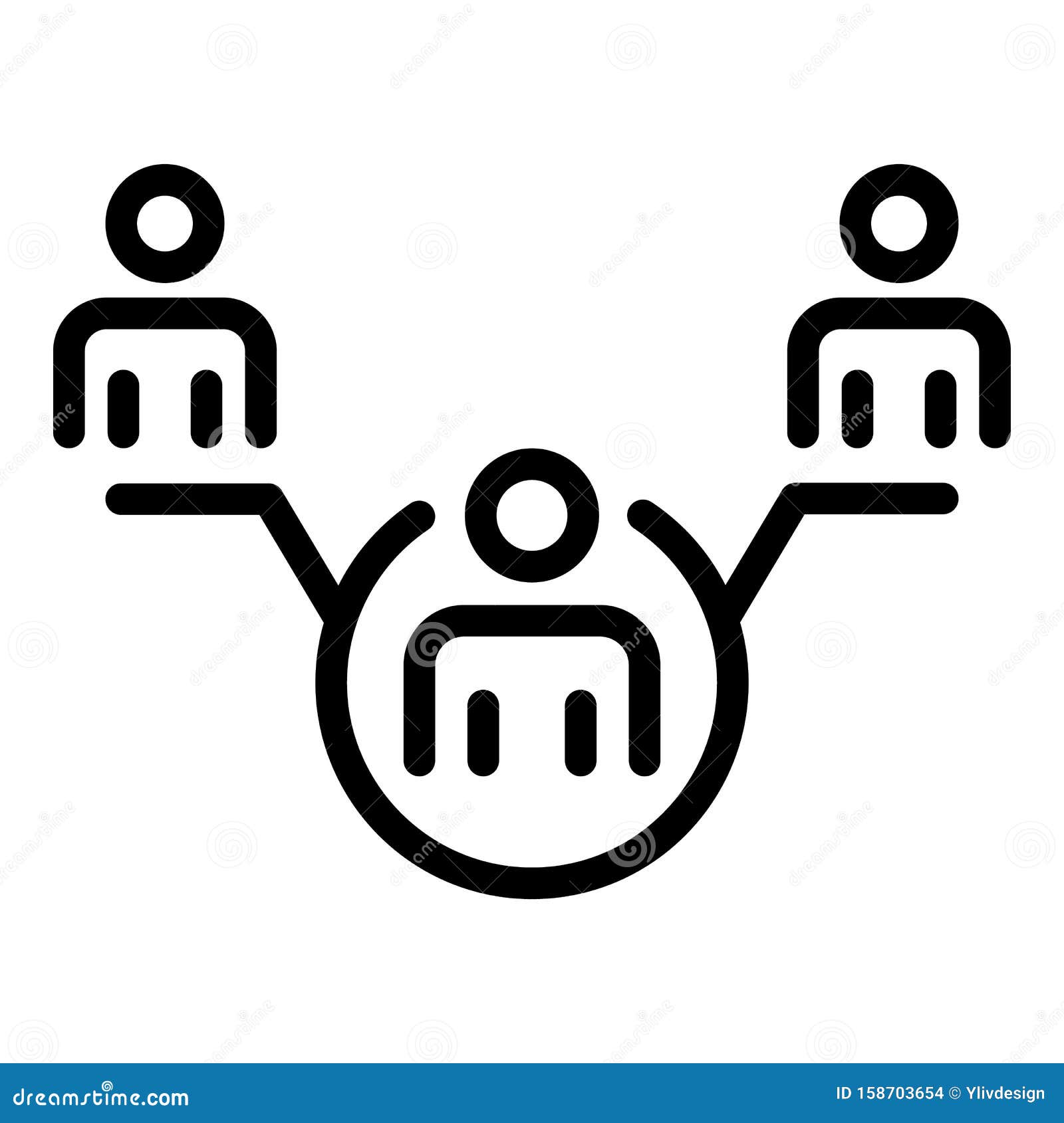 Human Connections Icon, Outline Style Stock Vector - Illustration of ...