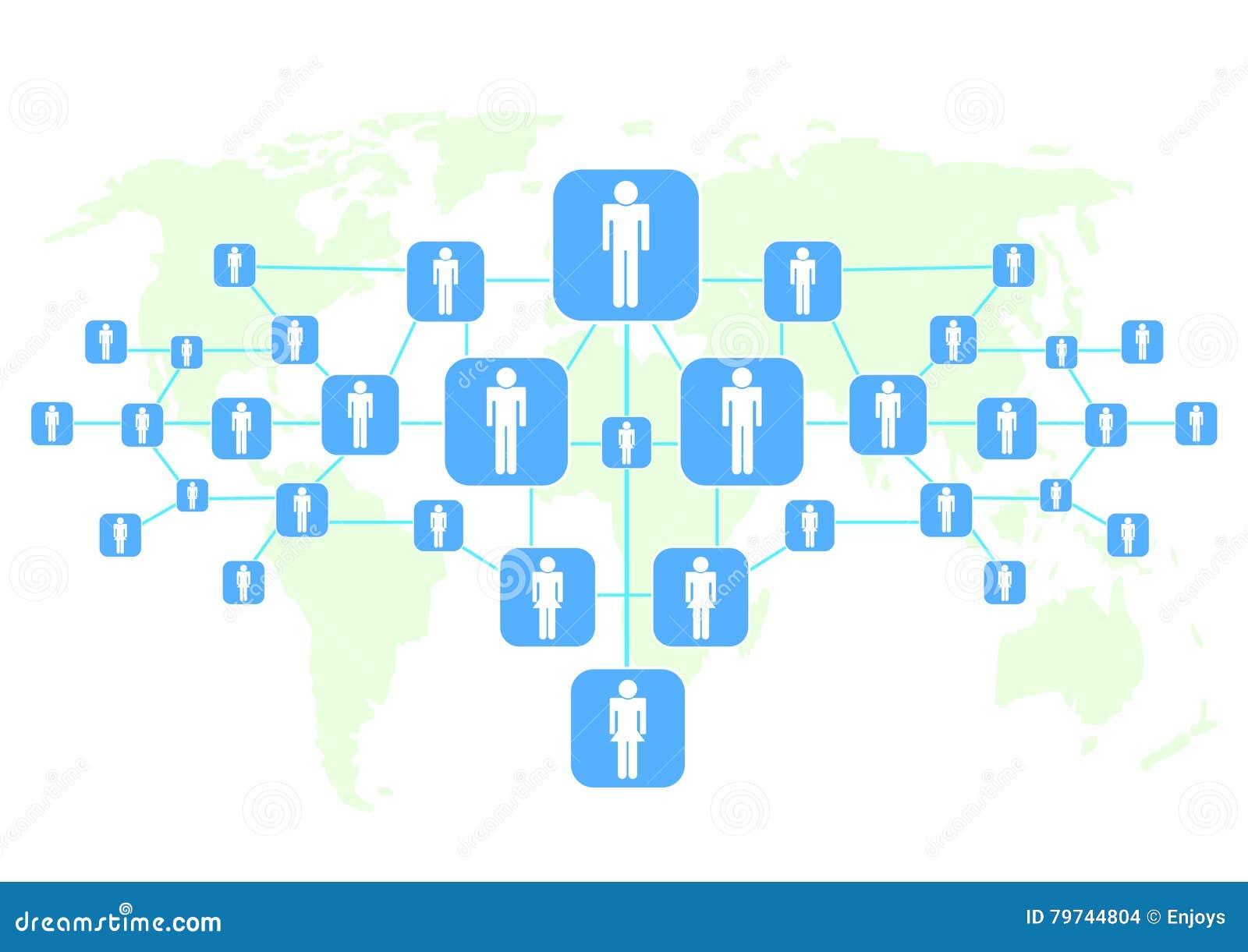 Human Connections on White Background Stock Illustration - Illustration ...