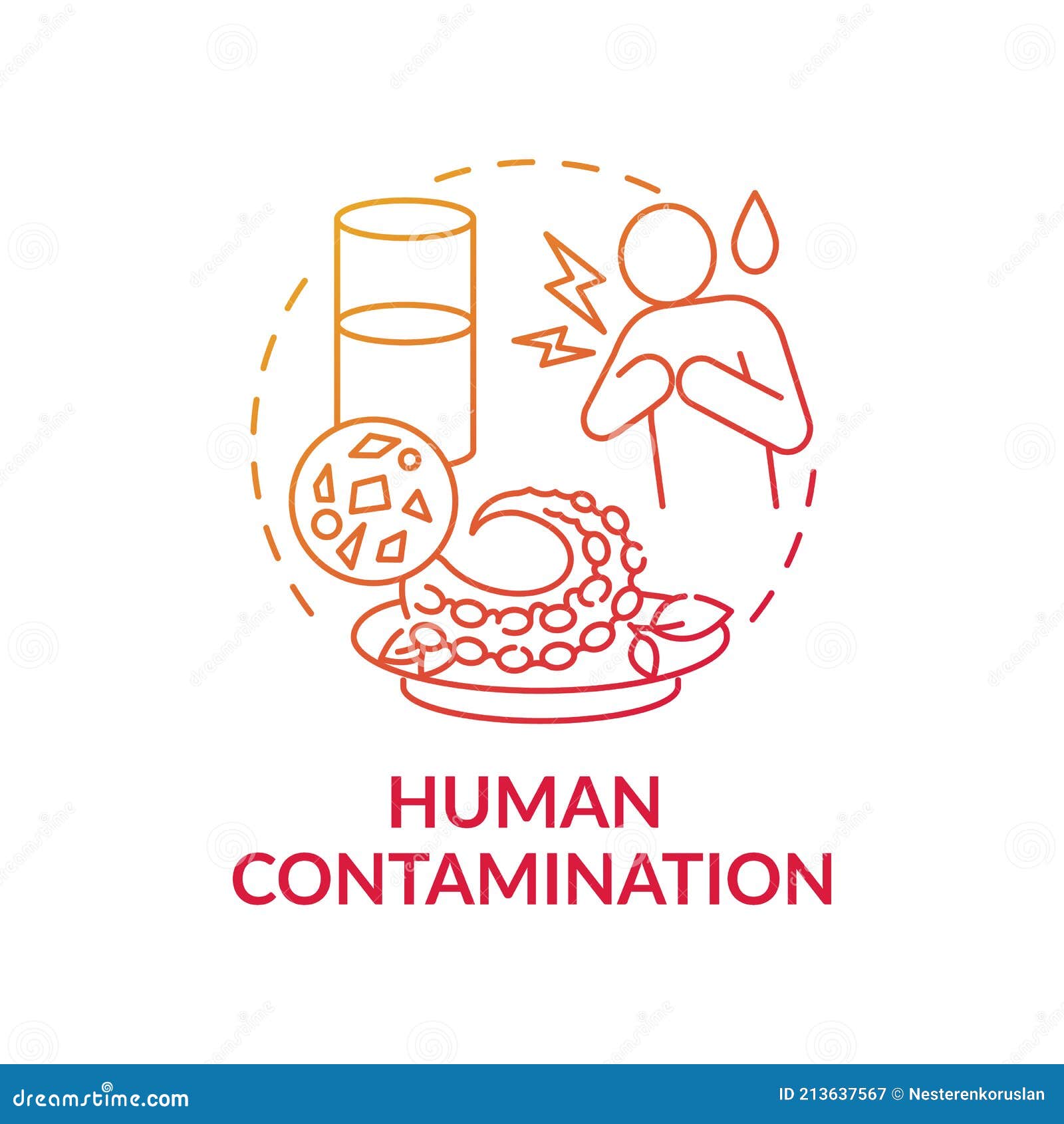 Human Contamination Concept Icon Stock Vector - Illustration of vector ...