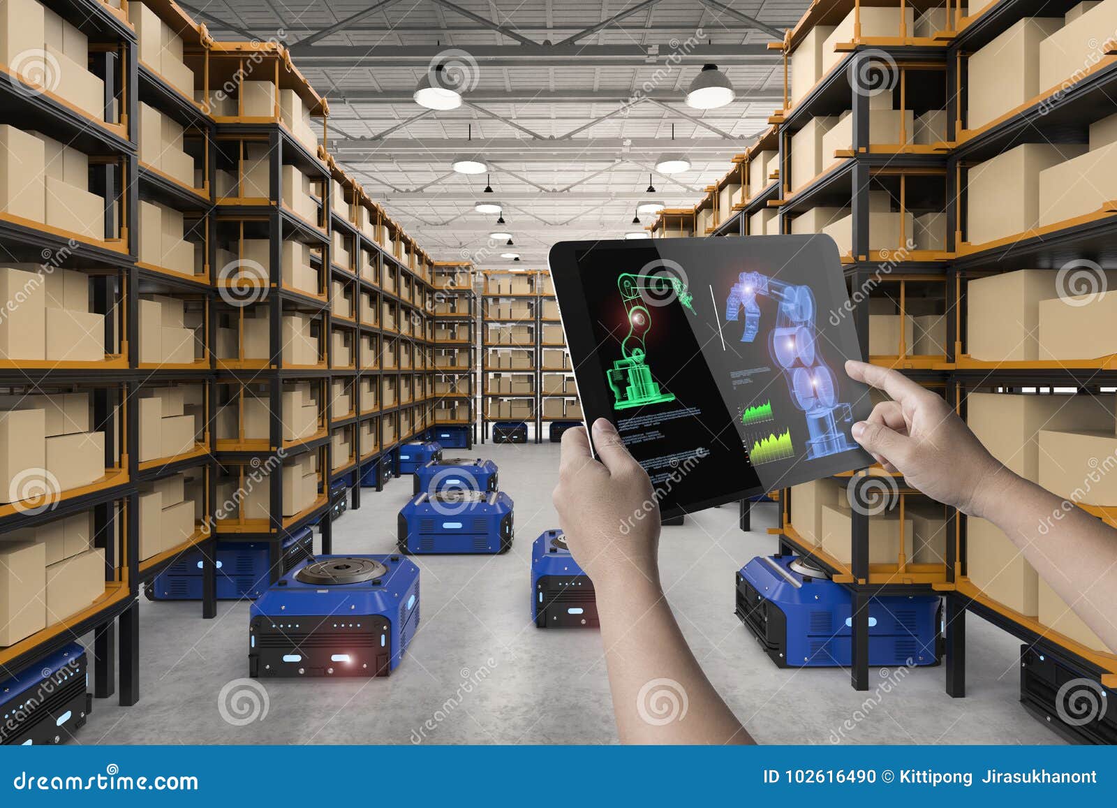 Human Control 3d Rendering Robot Stock Photo - Image of carton, machine ...