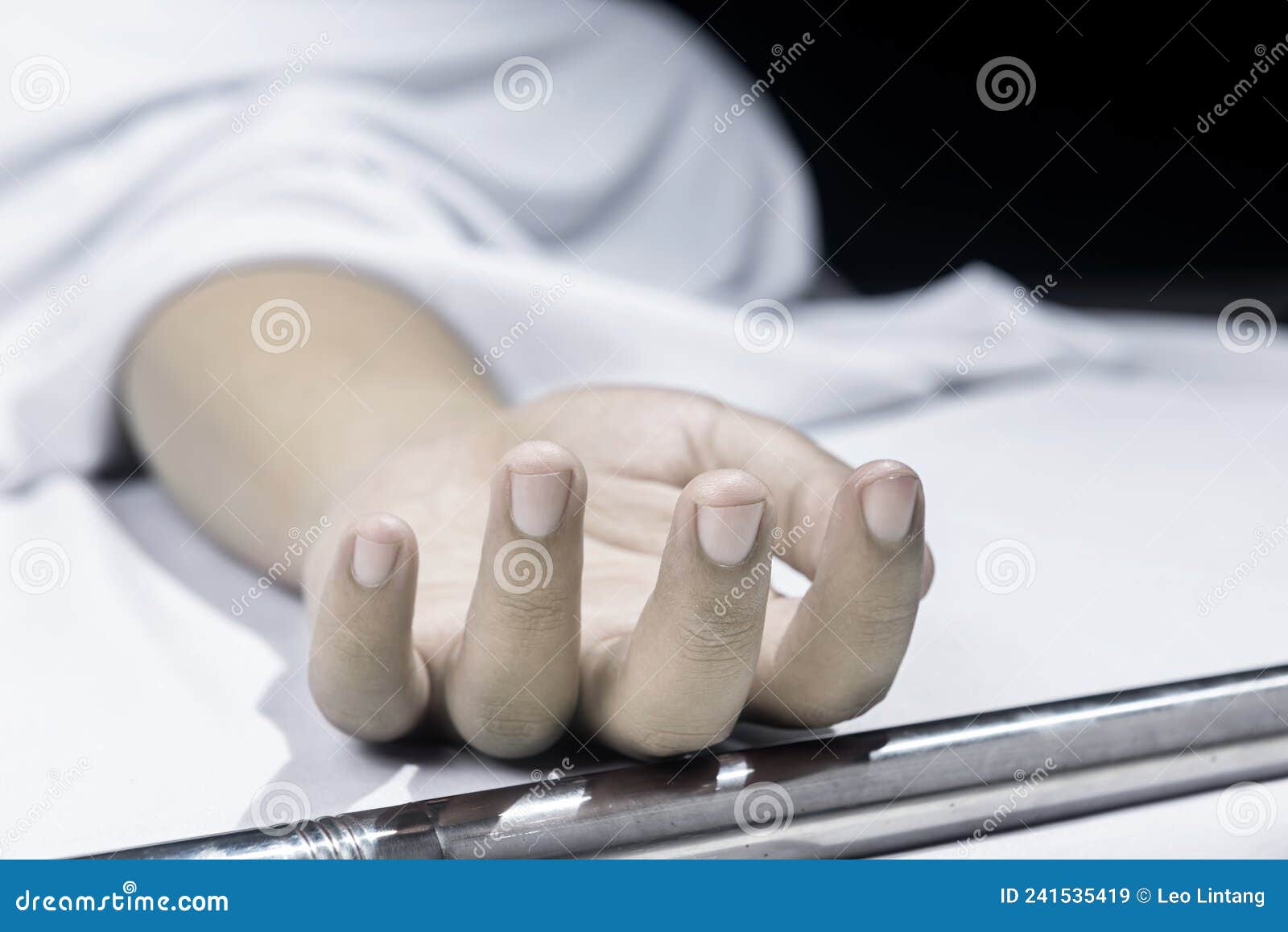 Human Corpse Covered with a Sheet Stock Image - Image of hand, accident ...