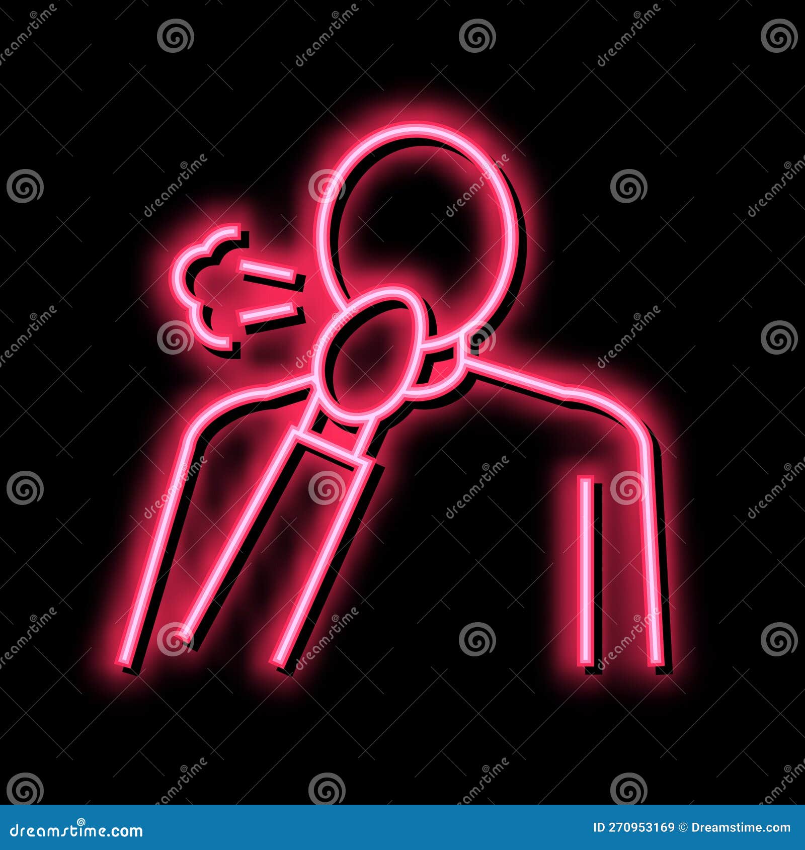Human Cough Neon Glow Icon Illustration Stock Vector - Illustration of ...