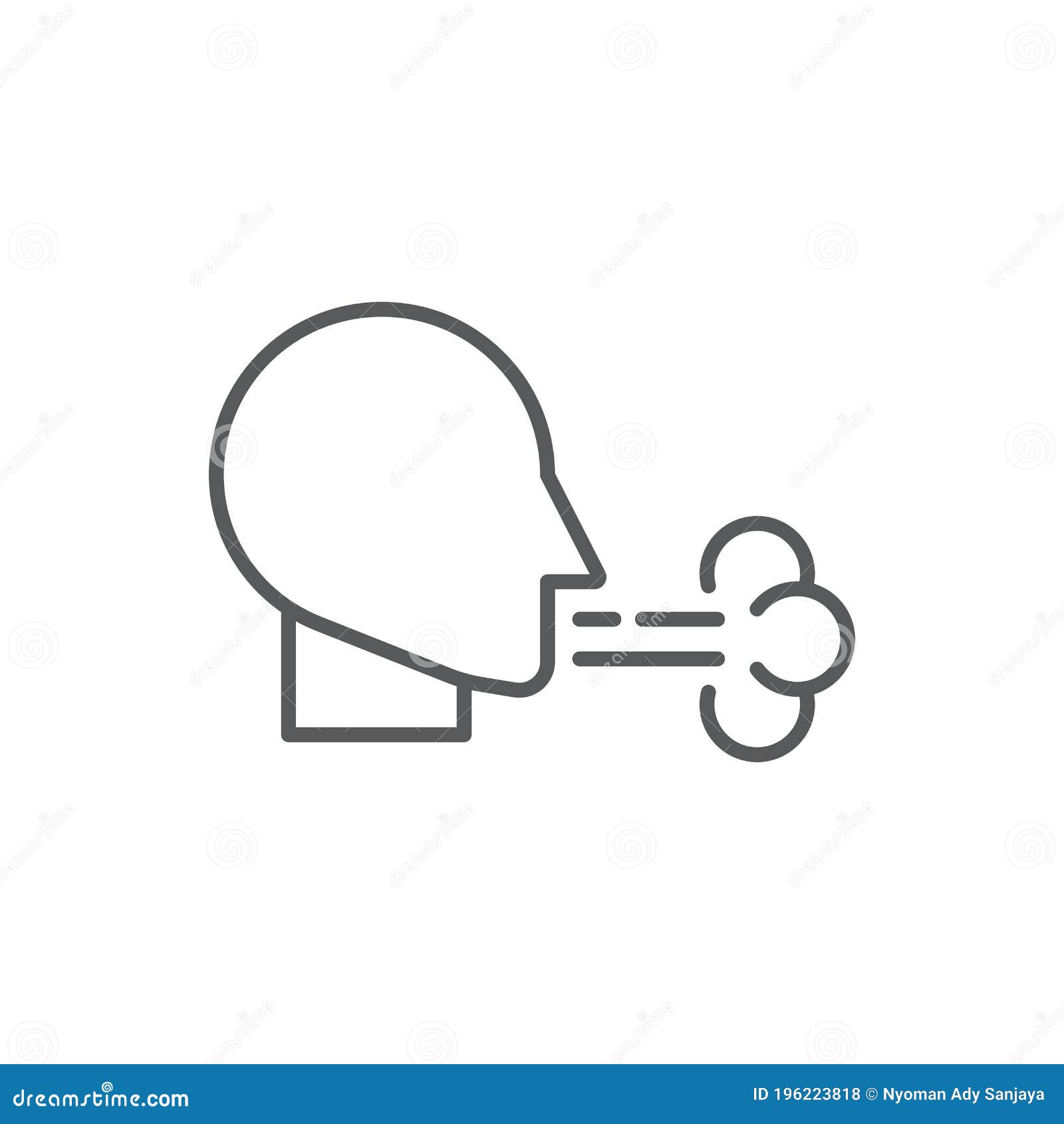 Human Cough Vector Icon Symbol Sick Isolated on White Background Stock ...