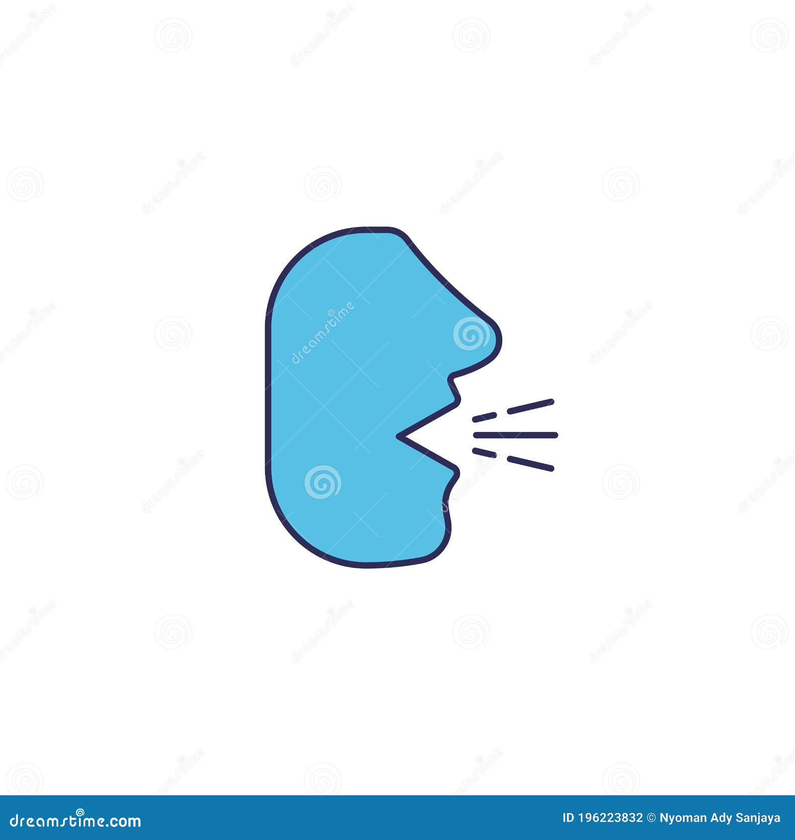 Human Cough Vector Icon Symbol Sick Isolated on White Background Stock ...