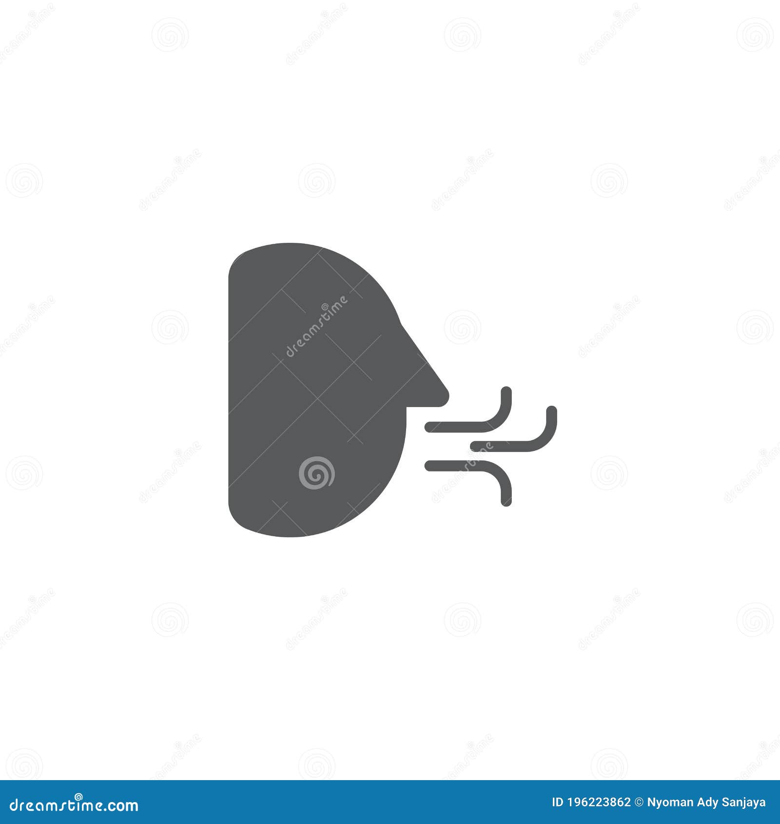 Human Cough Vector Icon Symbol Sick Isolated on White Background Stock ...