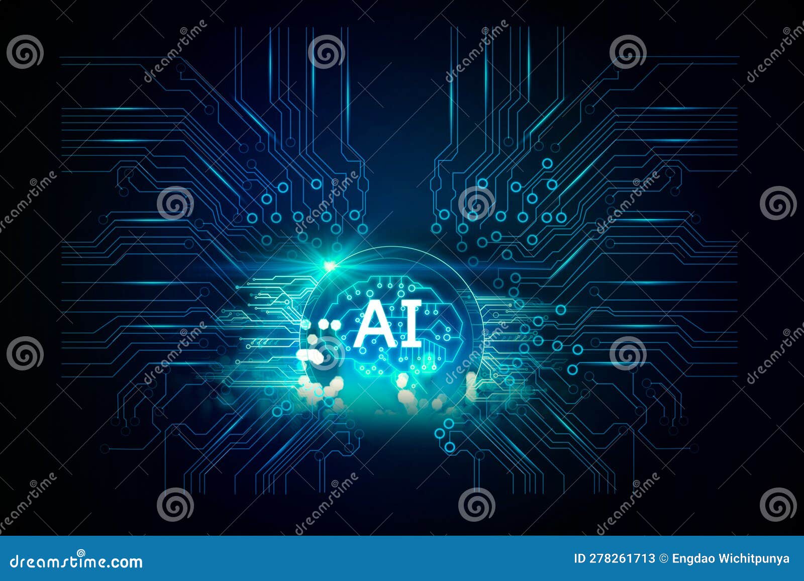 Human Create AI Brain Intelligent Ai Technology Digital Graphic Design ...