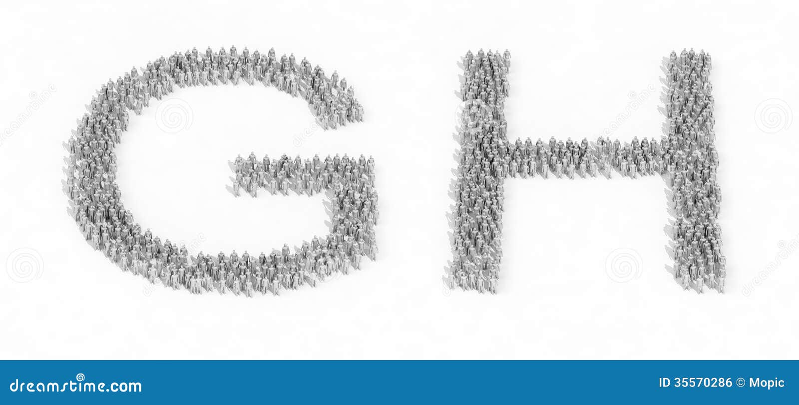 Crowd Alphabet. Group Of People Form Capital Letters. Concentrated ...