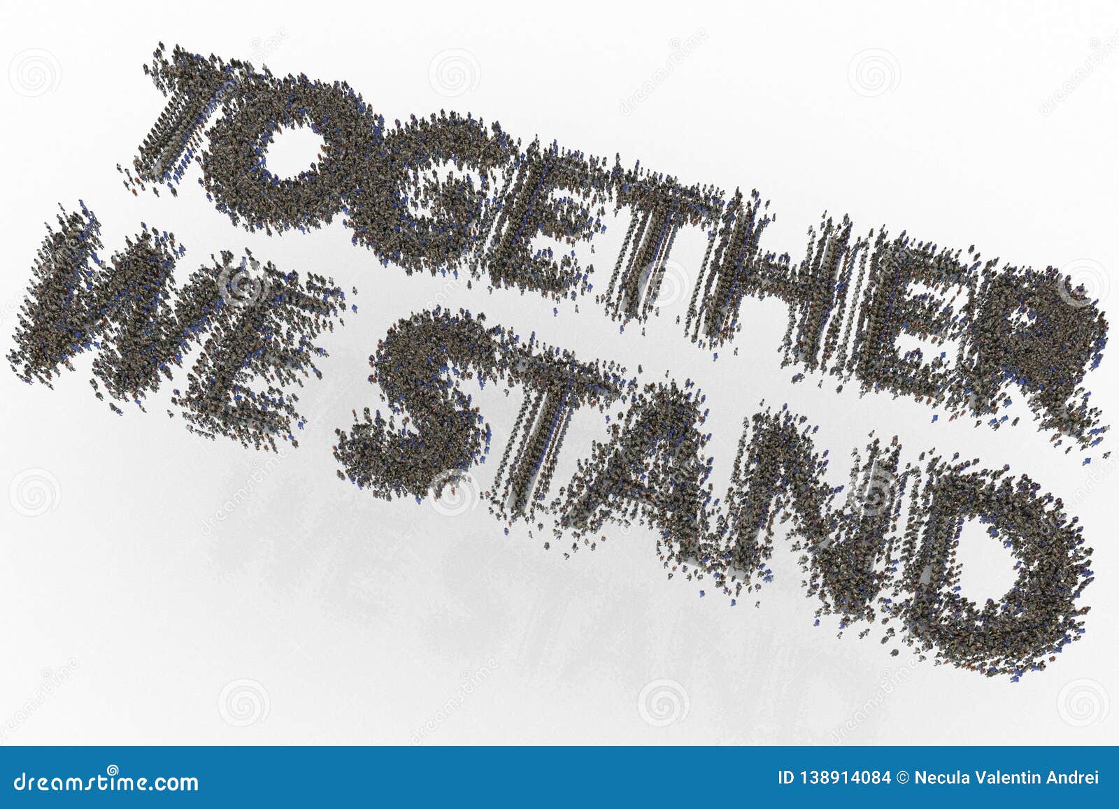 Human Crowd Forming TOGETHER we STAND Stock Illustration - Illustration ...