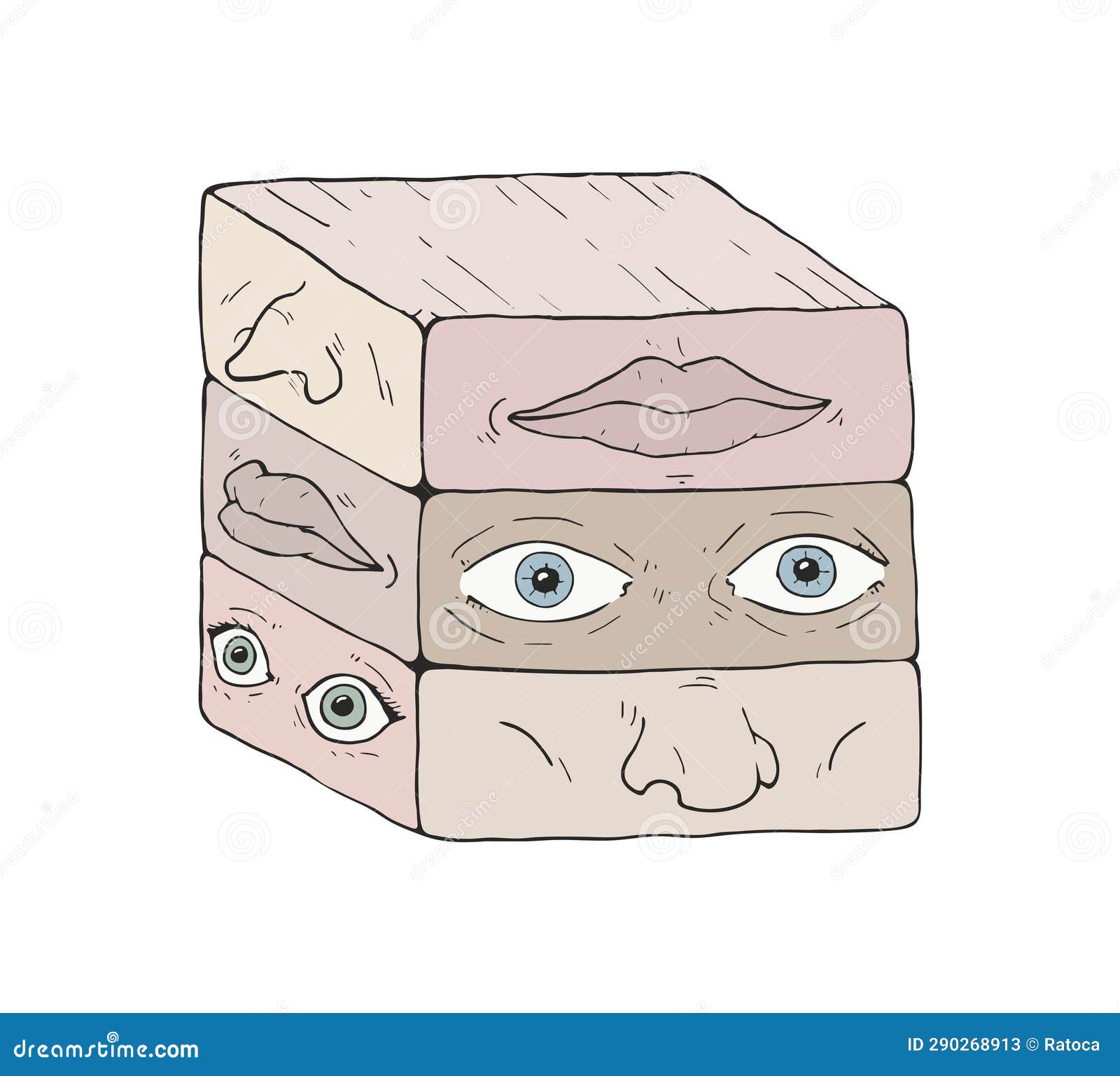 Human cube face stock illustration. Illustration of human - 290268913
