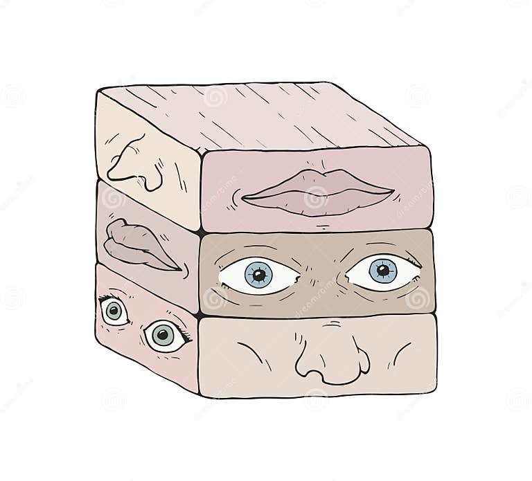 Human cube face stock illustration. Illustration of human - 290268913