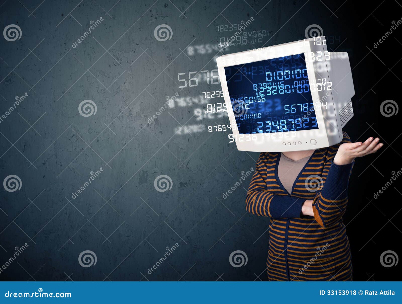 Human Cyber Monitor Pc Calculating Computer Data Concept Stock Photo ...