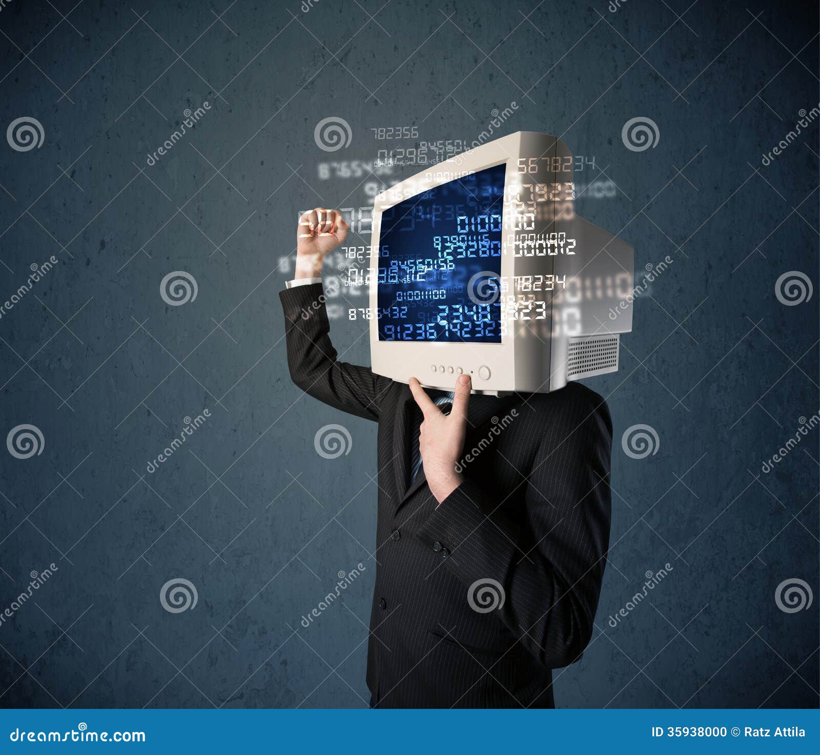 Human Cyber Monitor Pc Calculating Computer Data Concept Stock Photo ...